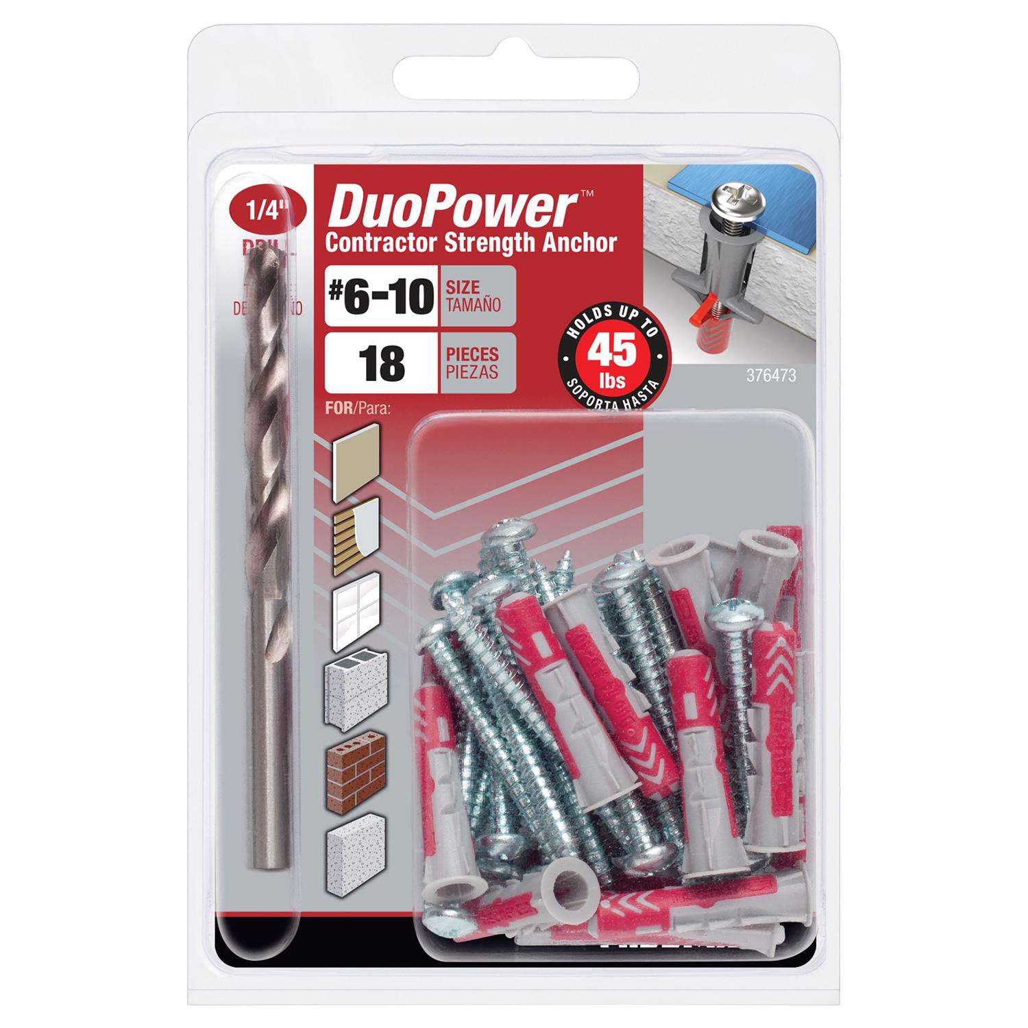 DuoPower Nylon Round Head Screw and Anchor 18 pk - Ace Hardware