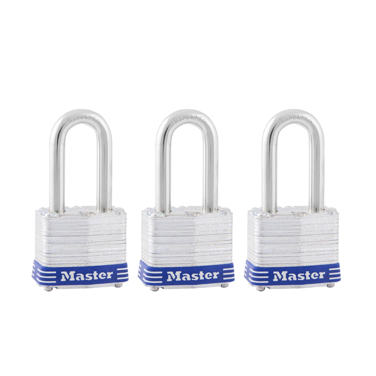 Master Lock 3TRILF 3-3/16 in. H X 1-9/16 in. W X 27/32 in. L Steel 4 ...