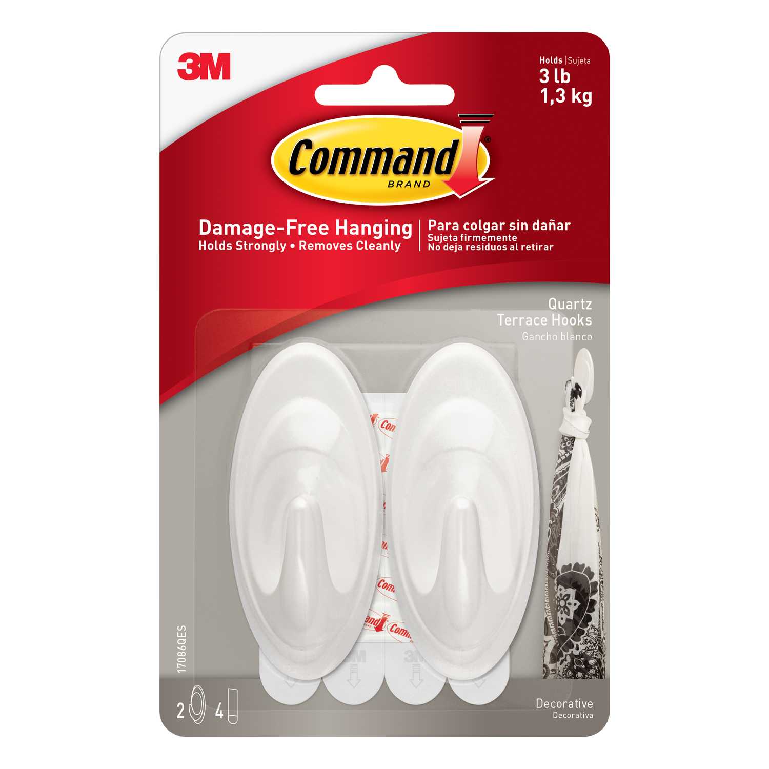 3M Command Medium Plastic Hook 3-1/4 in. L 2 pk - Ace Hardware