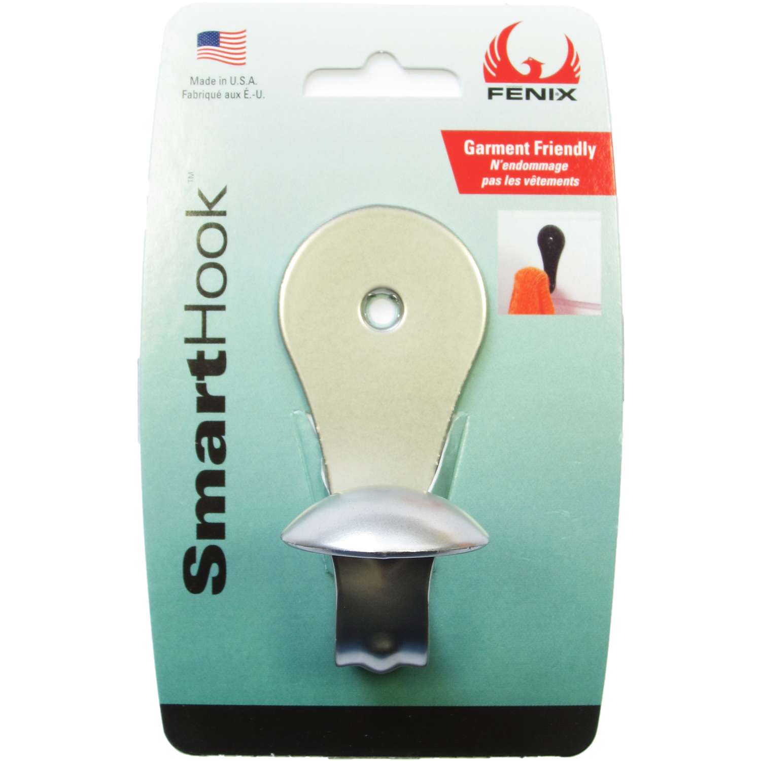 FENIX SmartHook 3.5 in. L Satin Nickel Steel Hook 15 lb. cap. 1 pk ...