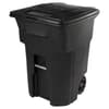 Toter 96 Gallon Black Outdoor Plastic Garbage Can with Wheels and Lid ...