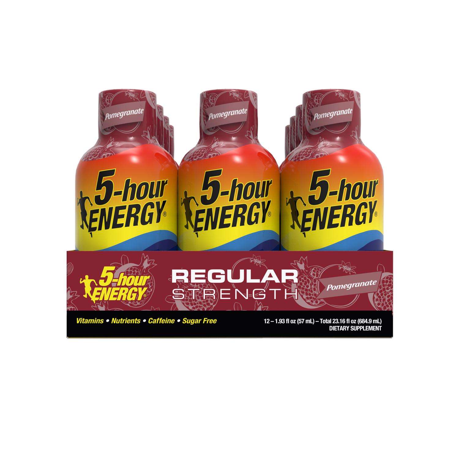 5-hour Energy Regular Strength Sugar Free Pomegranate Energy Shot 1.93 ...