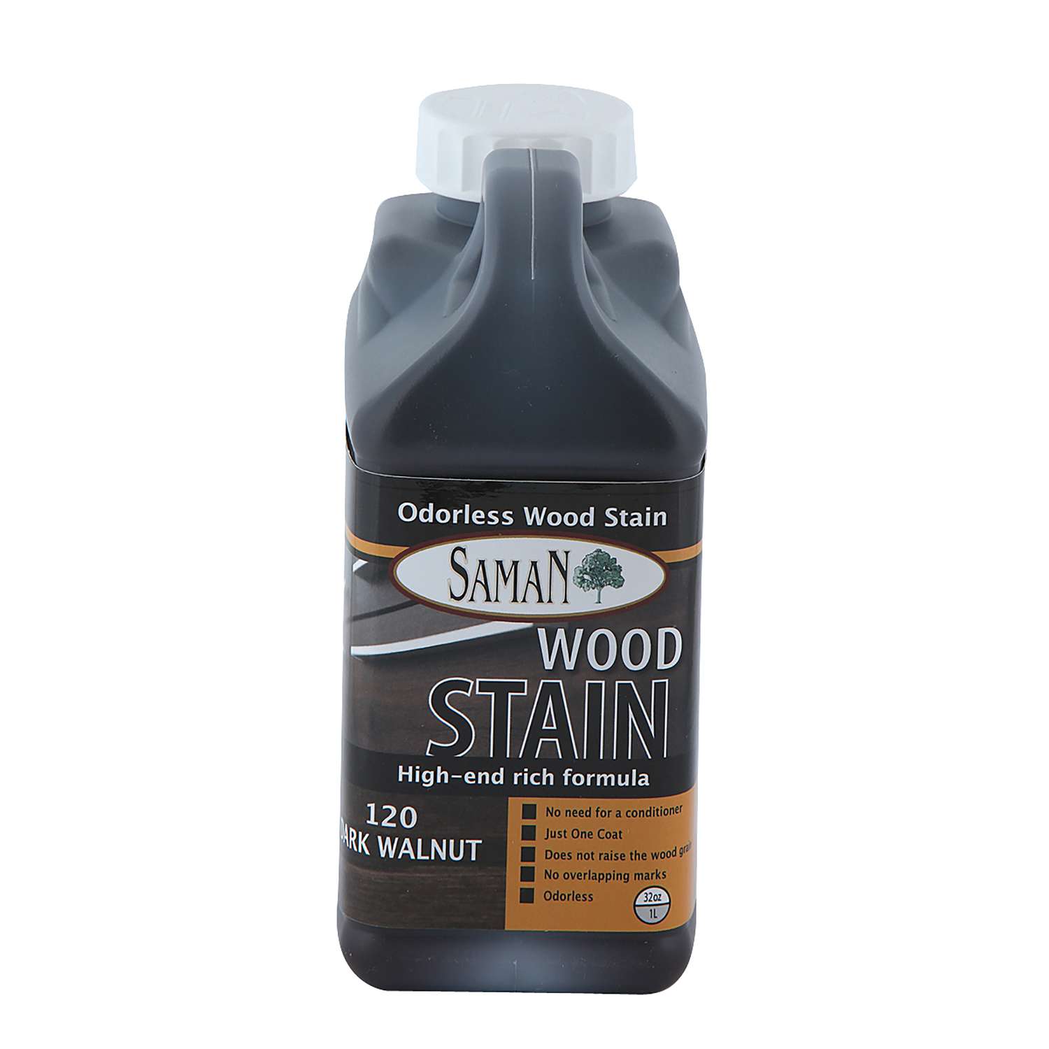 Saman Semi-Transparent Dark Walnut Water-Based Wood Stain 32 oz - Ace ...