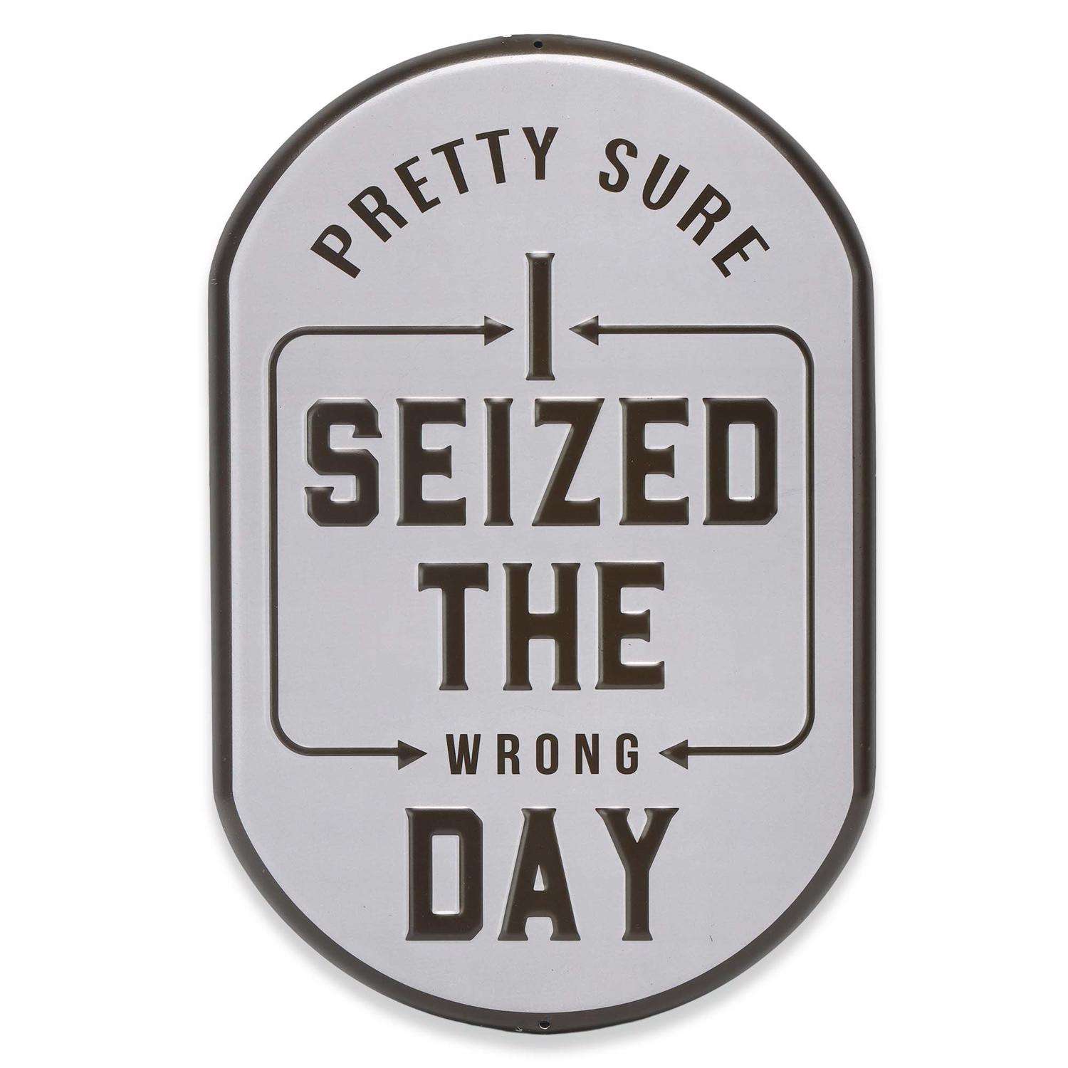 Open Road Brands Pretty Sure I Seized the Wrong Day Sign Metal 1 pk ...