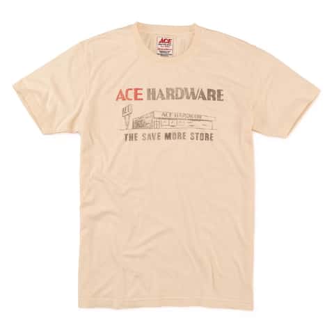 Ace Vintage Threads L Short Sleeve Men's Crew Neck Cream Tee Shirt ...