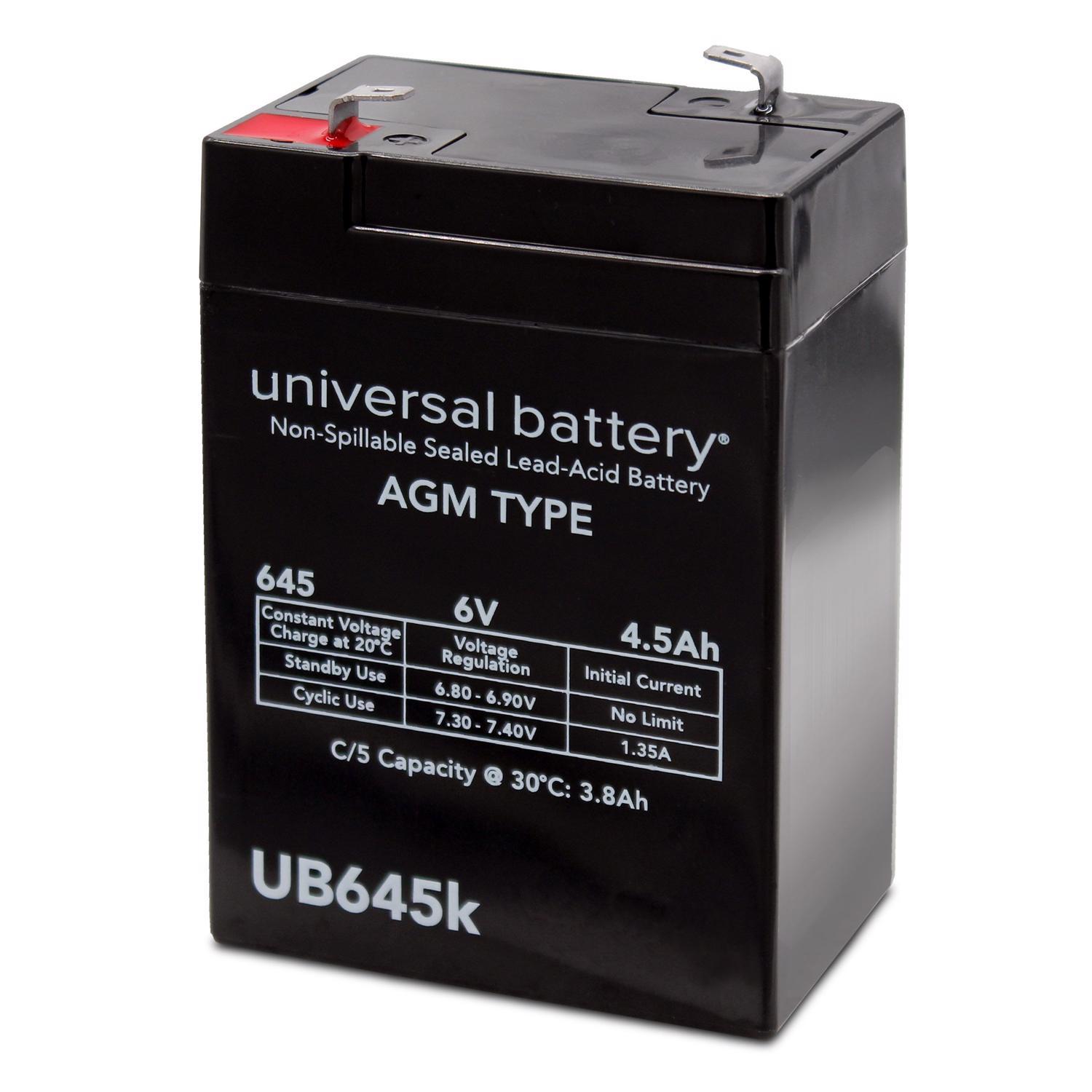 Universal Power Group UB645k 4.5 Ah 6 V Lead Acid Battery Mfr# 86456 ...