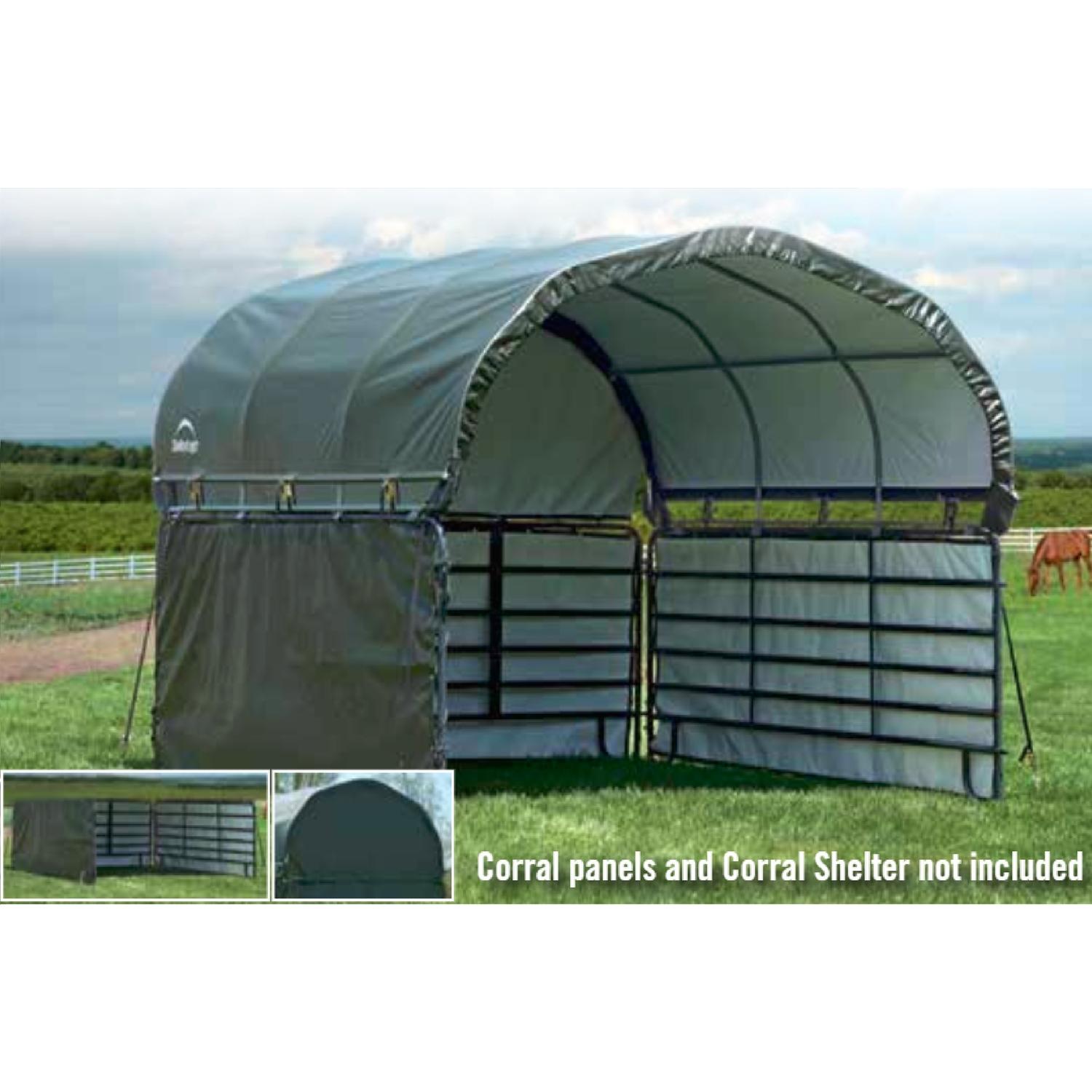 ShelterLogic Corral Polyethylene Canopy Enclosure Kit 10.5 ft. H X 12 ...
