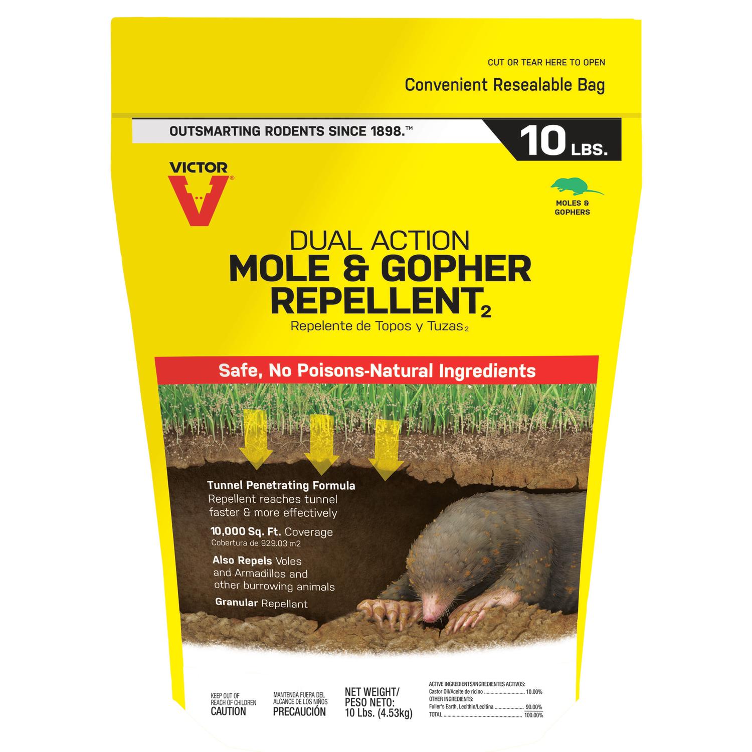 Victor Dual Action Animal Repellent Granules For Gophers and Moles 10 ...