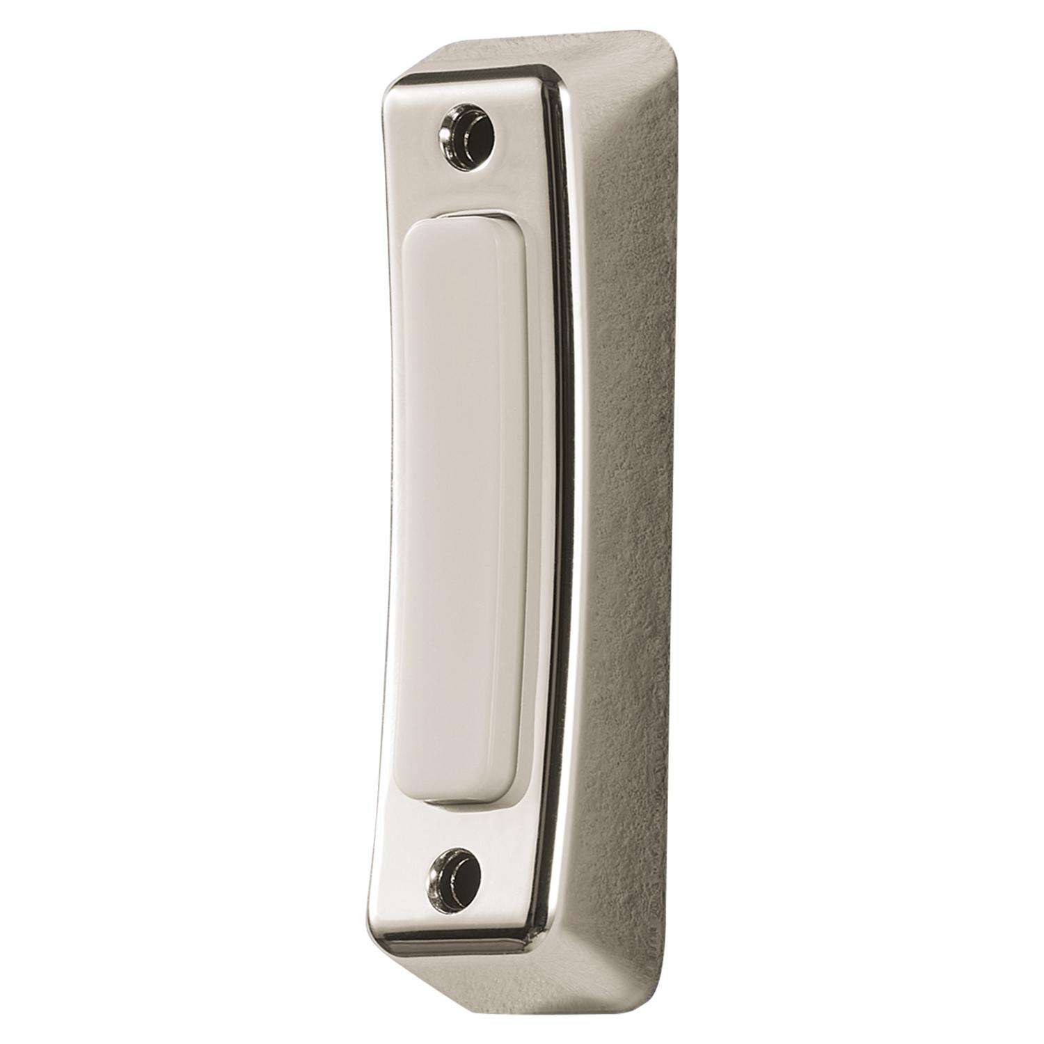 Globe Heath Zenith Satin Nickel Silver Metal Wired Pushbutton Doorbell ...