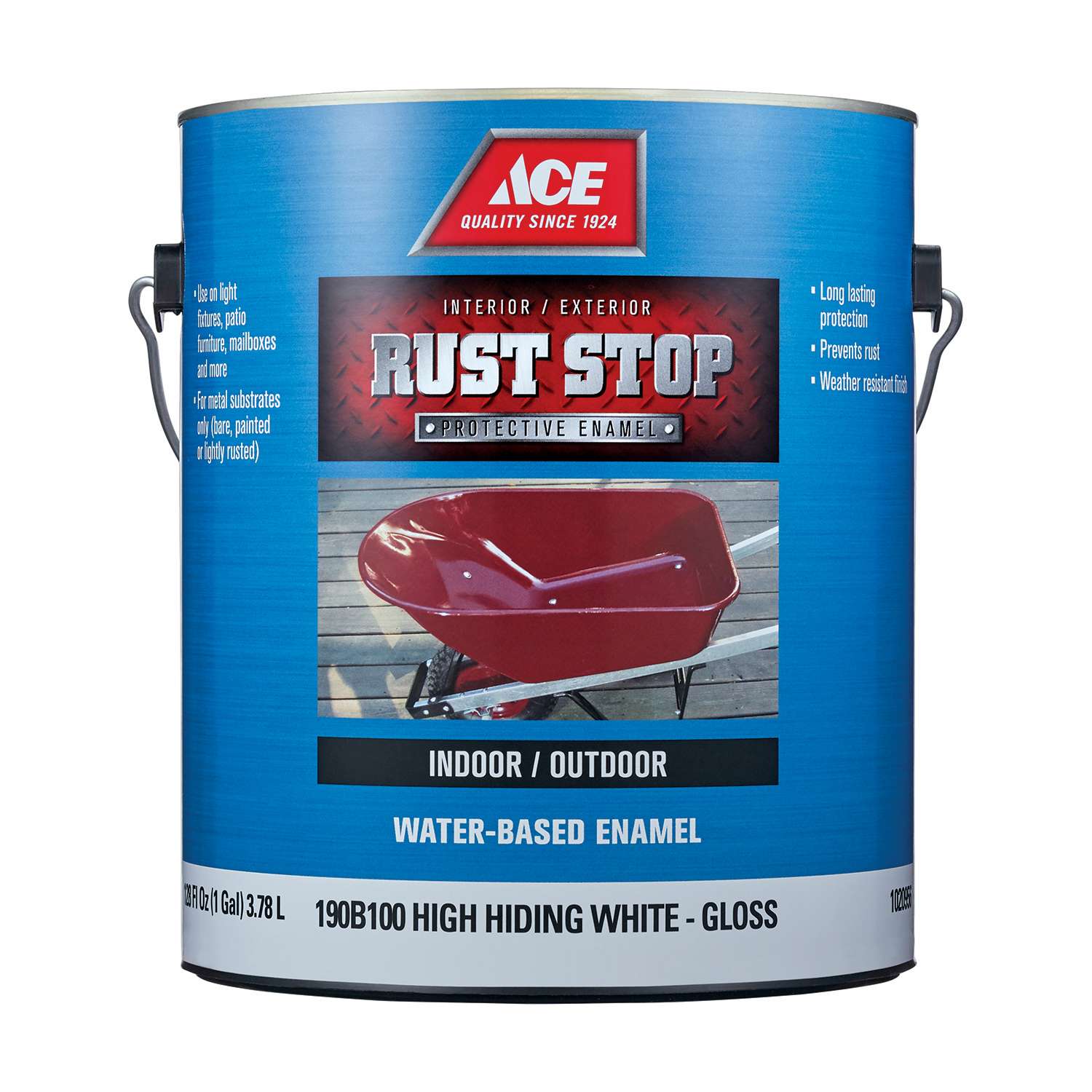 Ace Rust Stop Indoor and Outdoor Gloss White Water-Based Enamel Rust ...