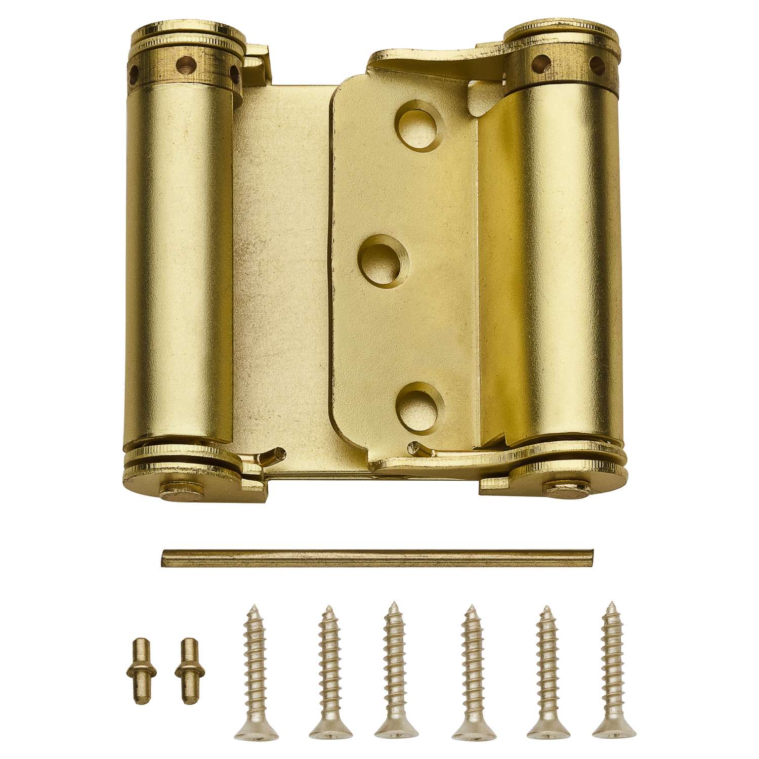 National Hardware 3 in. L Satin Brass Double-Acting Spring Hinge 1 pk ...