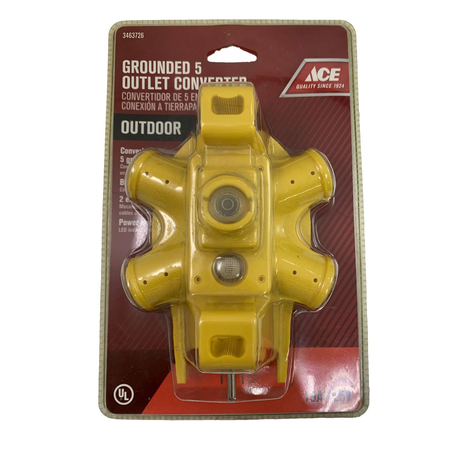 Ace Grounded 5 outlets Adapter 1 pk Mfr# FA-828E/04CA - Ace Hardware