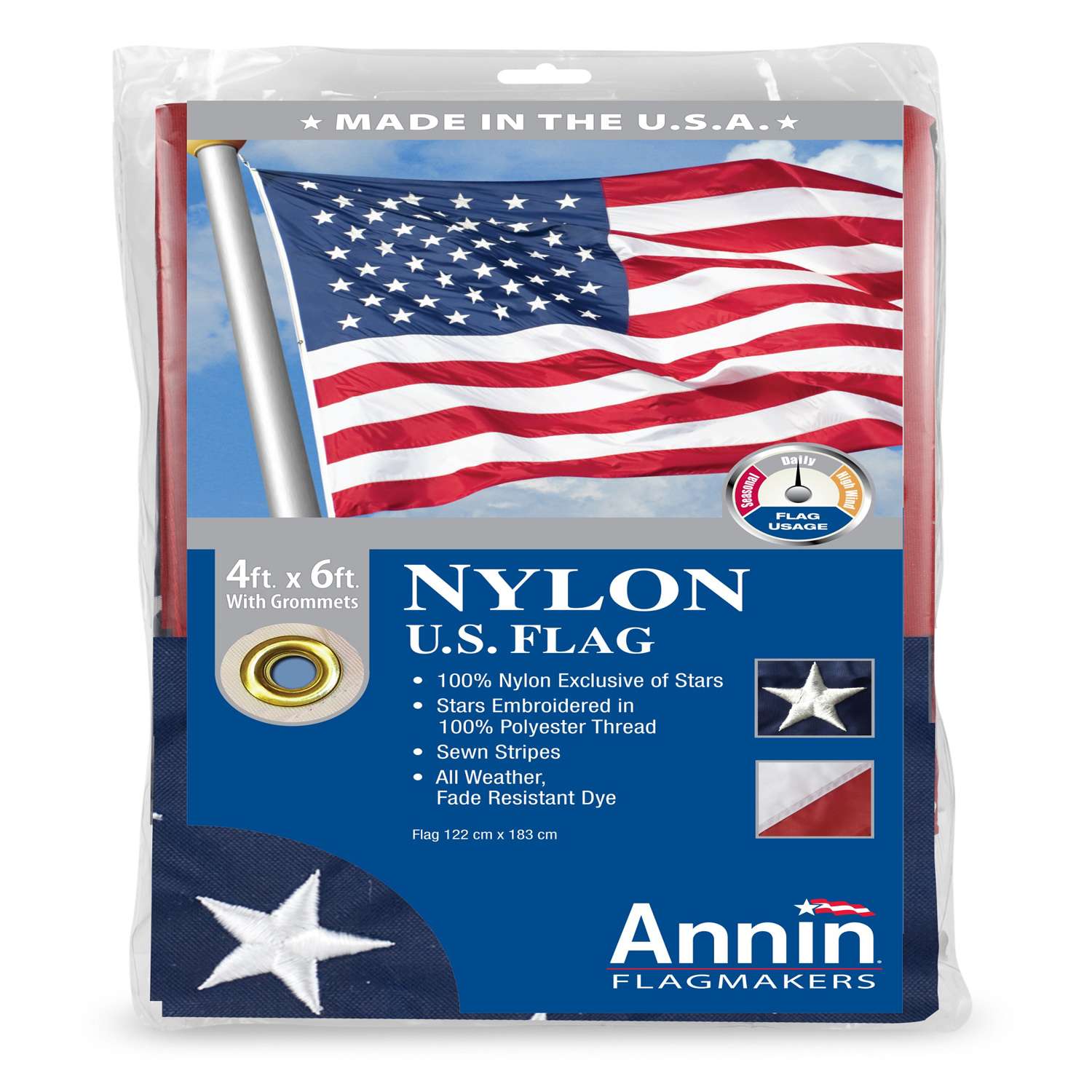 Annin U.S Flag 4 ft. W X 6 ft. L - Ace Hardware