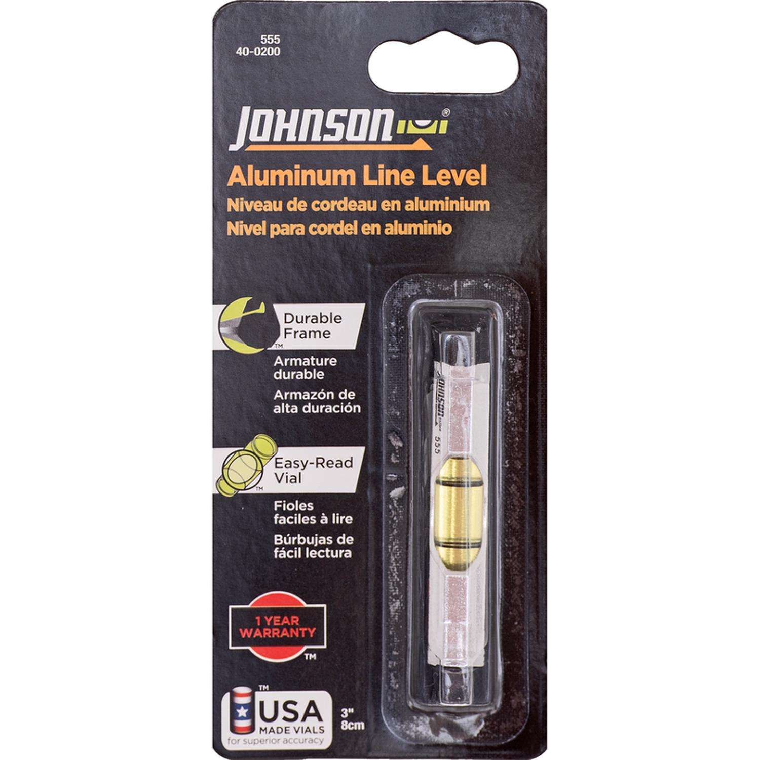 Johnson 3 in. Aluminum Line Level 1 vial - Ace Hardware