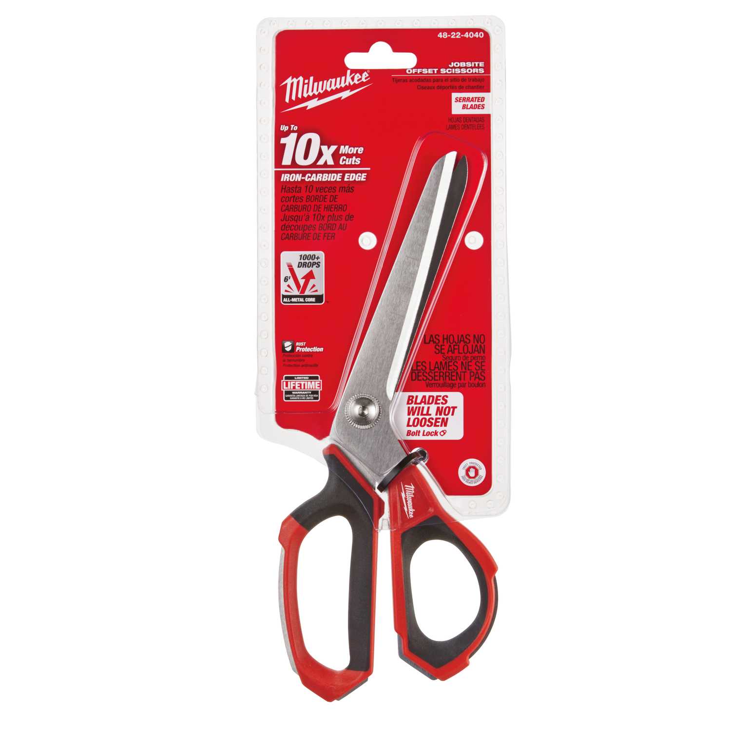 Milwaukee 9.5 in. Iron Carbide Smooth Offset Jobsite Scissors 1 pc ...