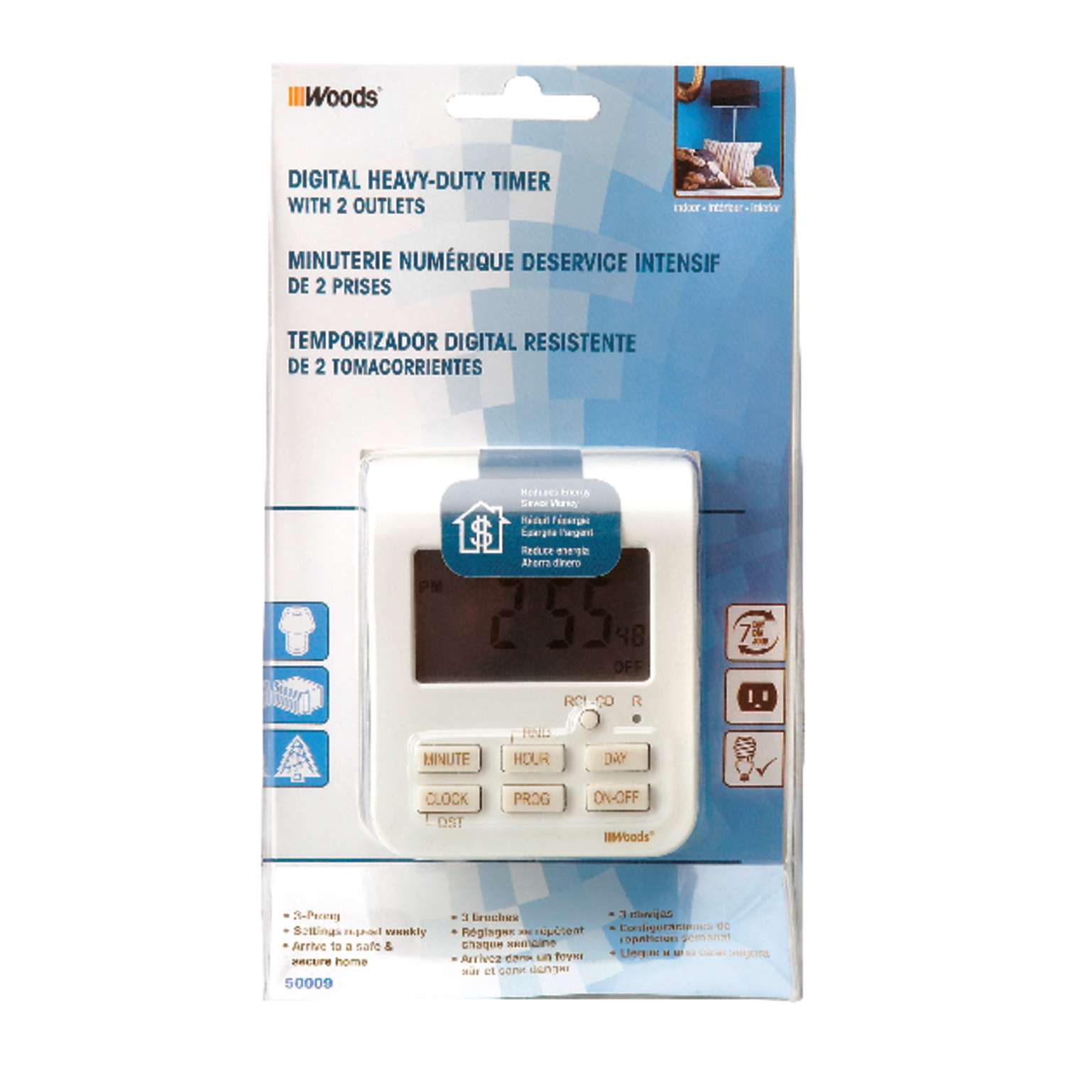 Woods Indoor 7 Day Digital Timer 125 V White - Ace Hardware