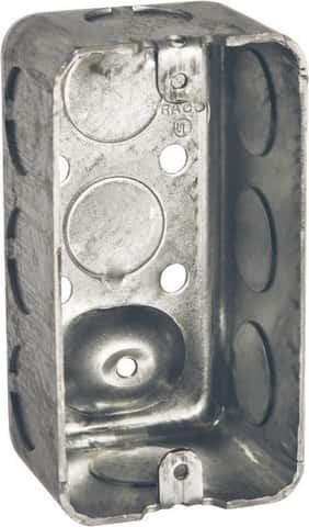 Raco 13 cu in Rectangle Steel 1 gang Outlet Box Gray - Ace Hardware