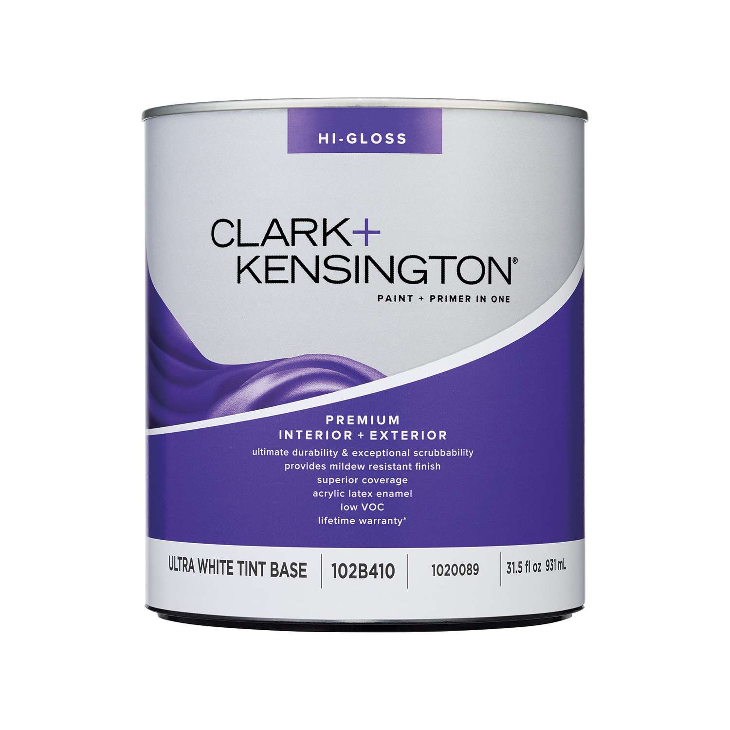 Clark+Kensington High-Gloss Tint Base Ultra White Base Premium Paint ...