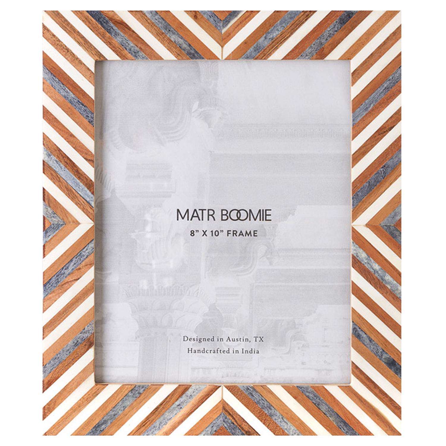 Matr Boomie Brown/White Wood Picture Frame 0.75 in. H X 10.5 in. W ...