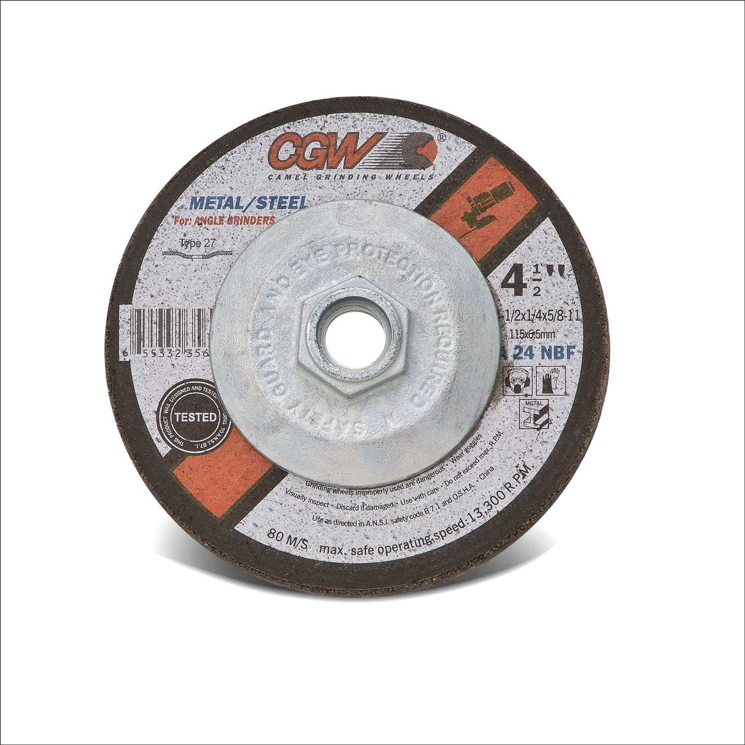 CGW 4-1/2 in. D X 5/8-11 in. Grinding Wheel - Ace Hardware