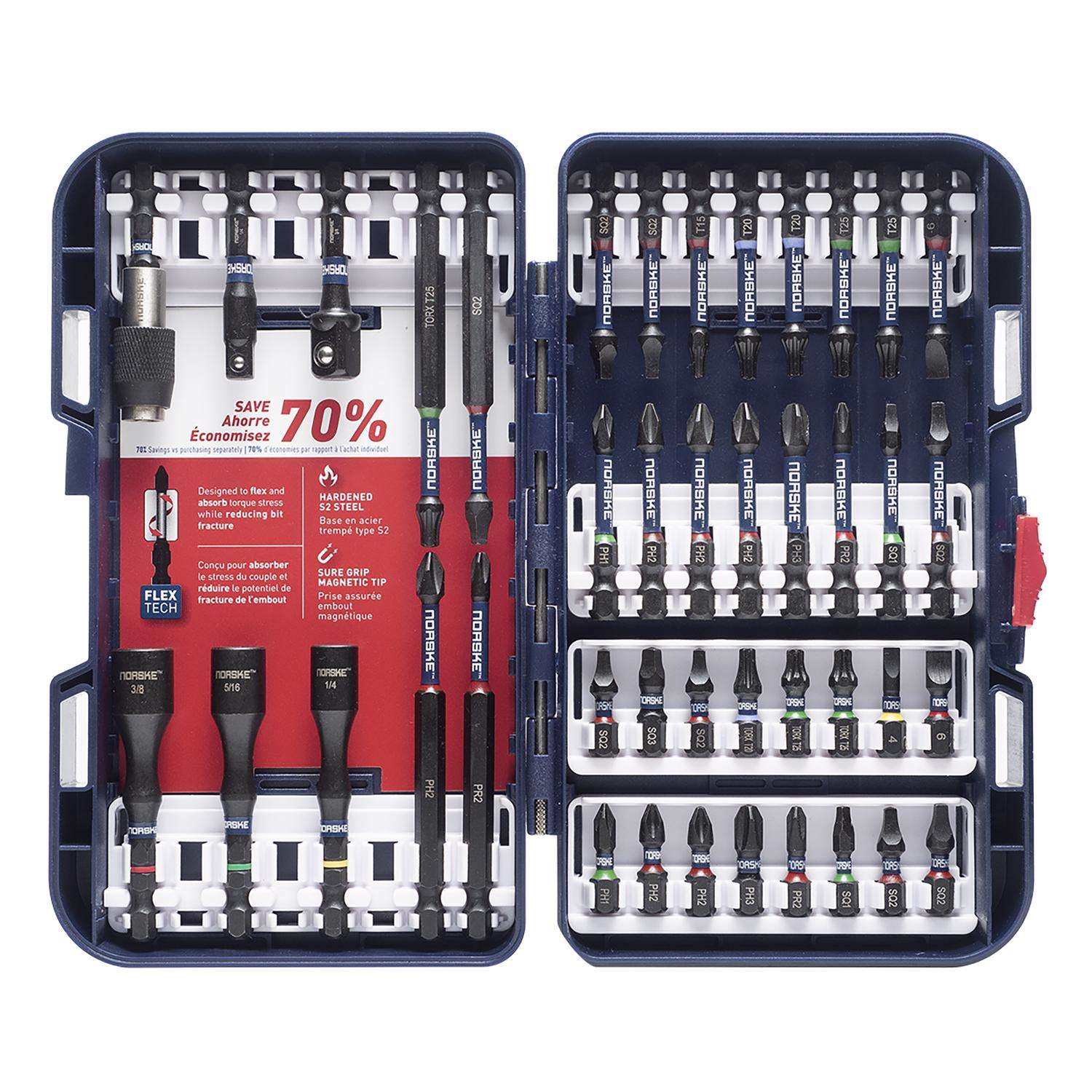 Norske Impact Torsion Bit S2 Tool Steel 42 pc Mfr# NIBPI703 - Ace Hardware