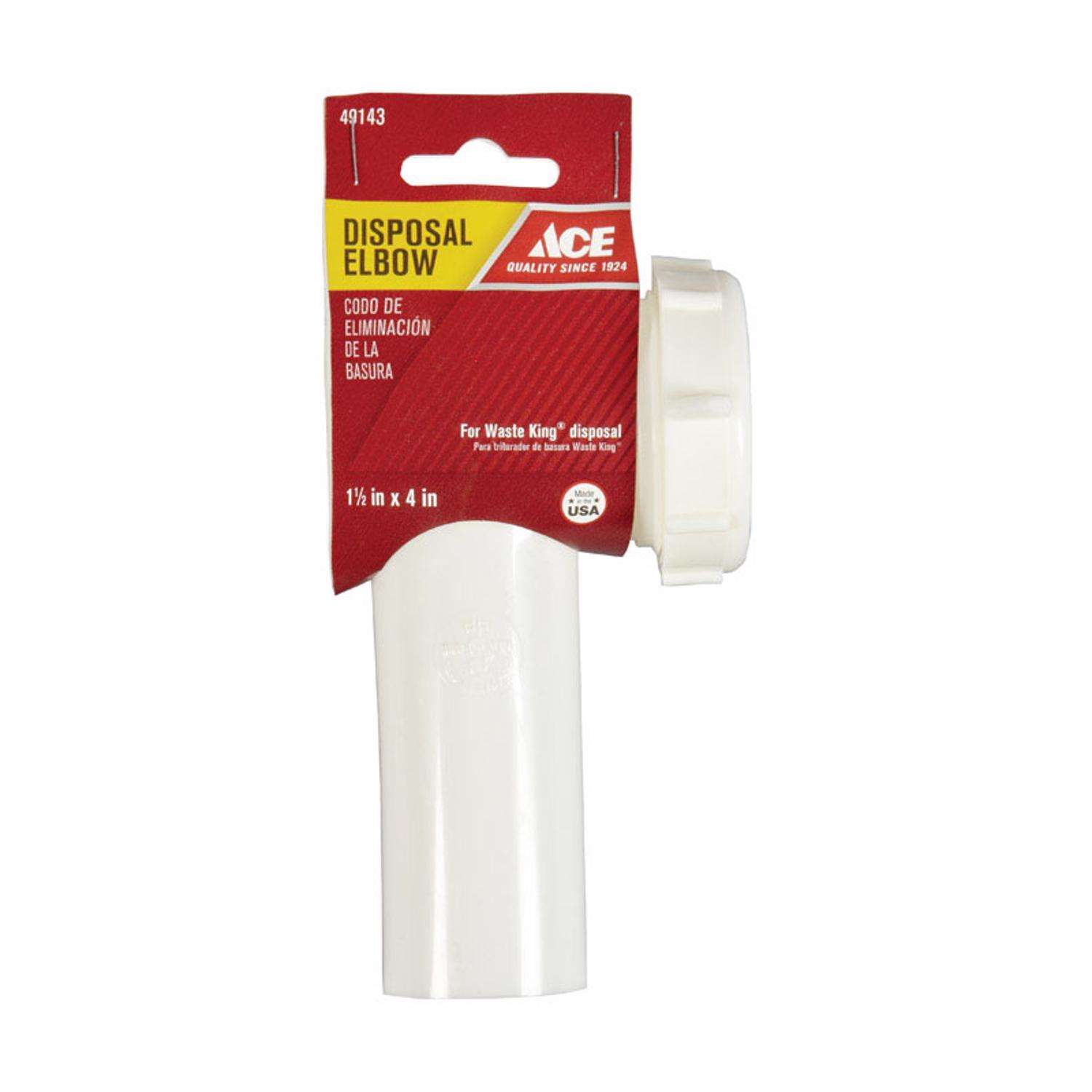 Ace Garbage Disposal Elbow Plastic 1-1/2 in. - Ace Hardware