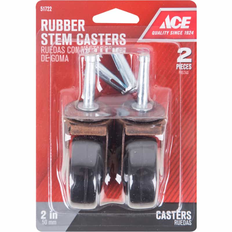 Ace 2 in. Dia. Swivel Rubber Caster 80 lb. 2 pk - Ace Hardware