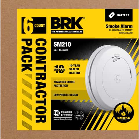 BRK 6 Pk Battery-Powered Photoelectric Smoke Detector - Ace Hardware