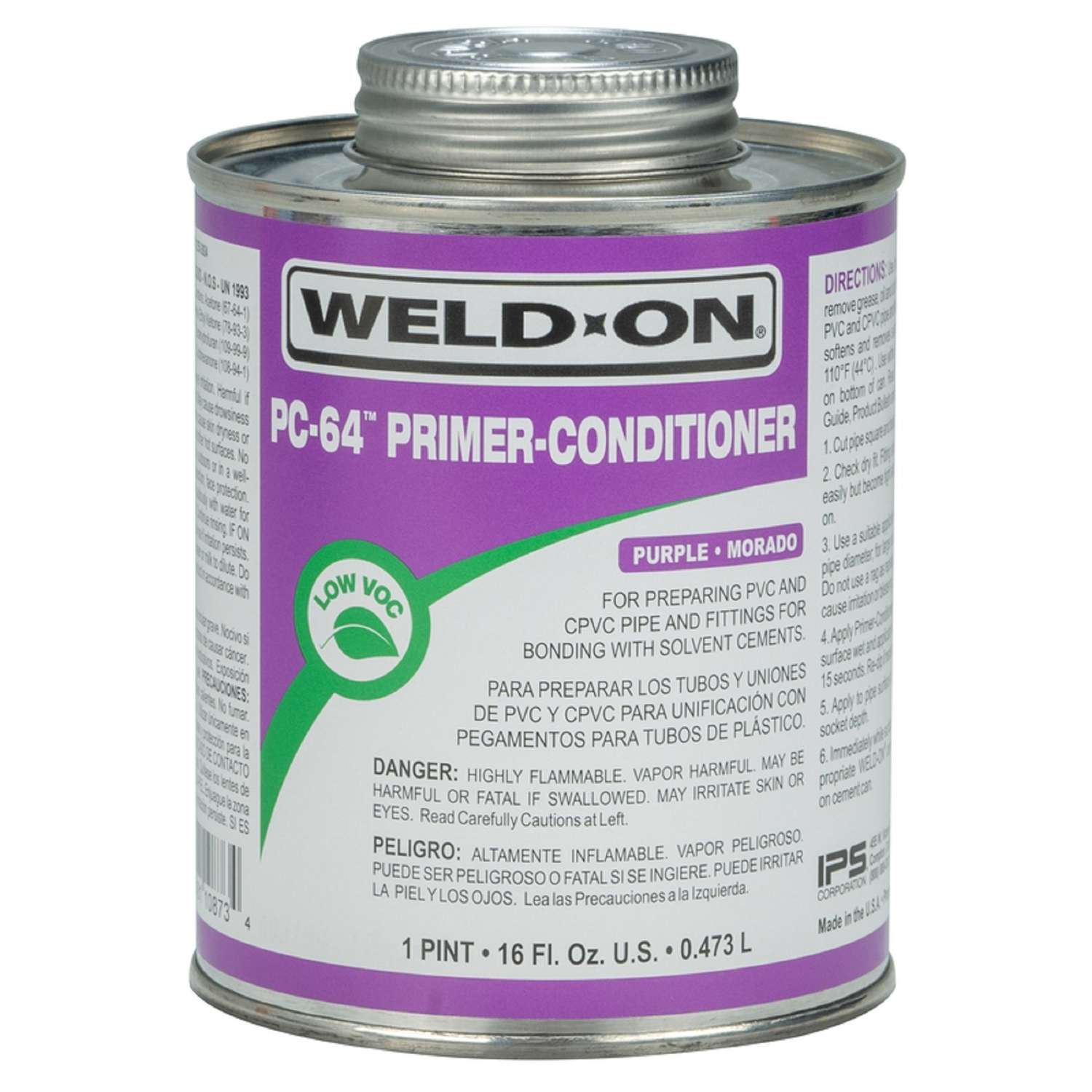Weld-On PC-64 Purple Primer Cleaner For CPVC/PVC 16 oz - Ace Hardware