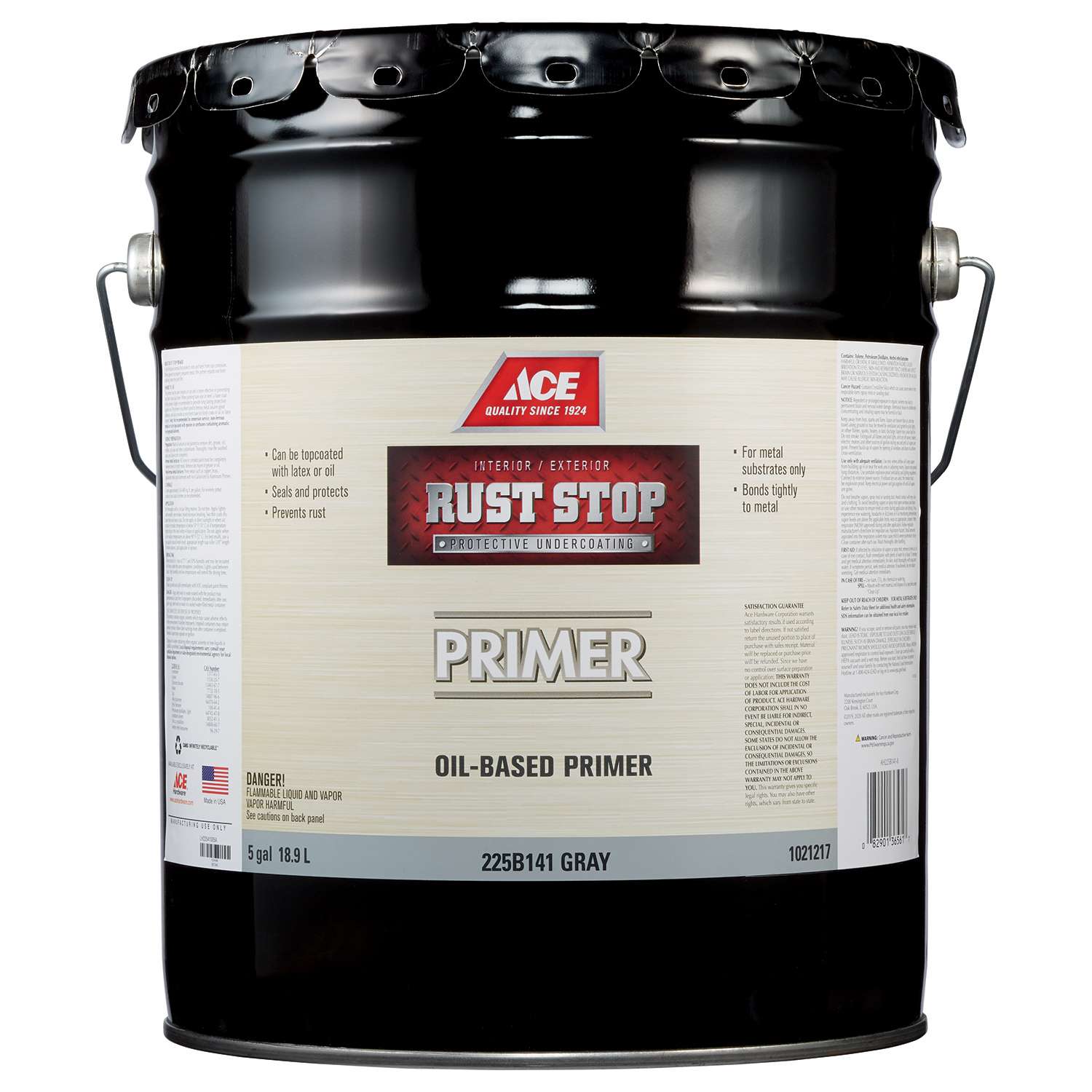 Ace Rust Stop Primer - Goes on Grey Oil-Based Enamel Rust Preventative ...