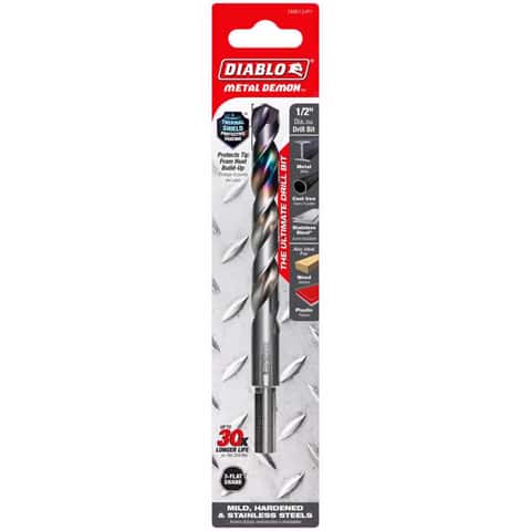 Diablo Metal Demon 1/2 in. X 6 in. L Stainless Steel Drill Bit 3-Flat ...