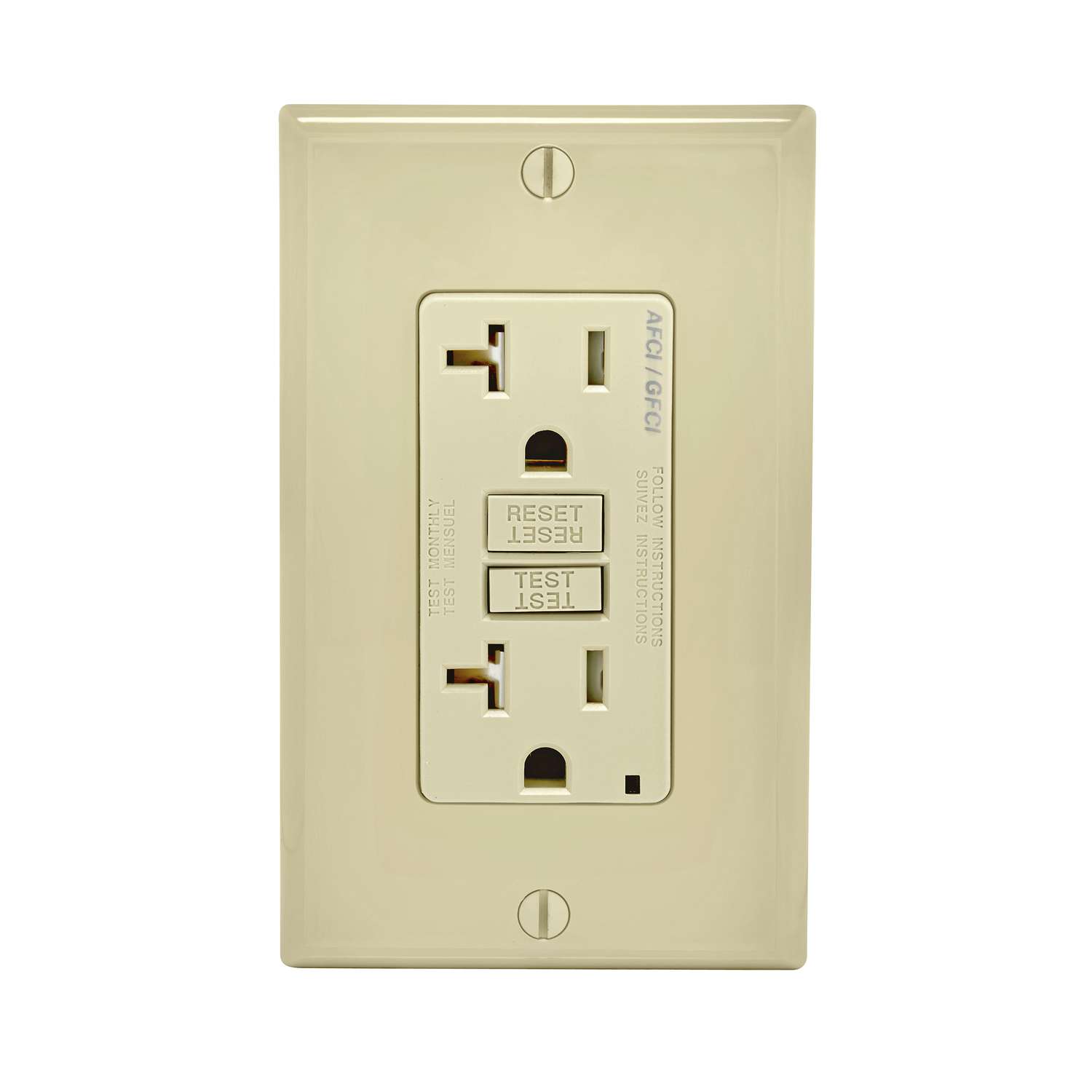 Leviton SmartlockPro 20 amps 125 V Duplex Ivory AFCI/GFCI Dual Function ...