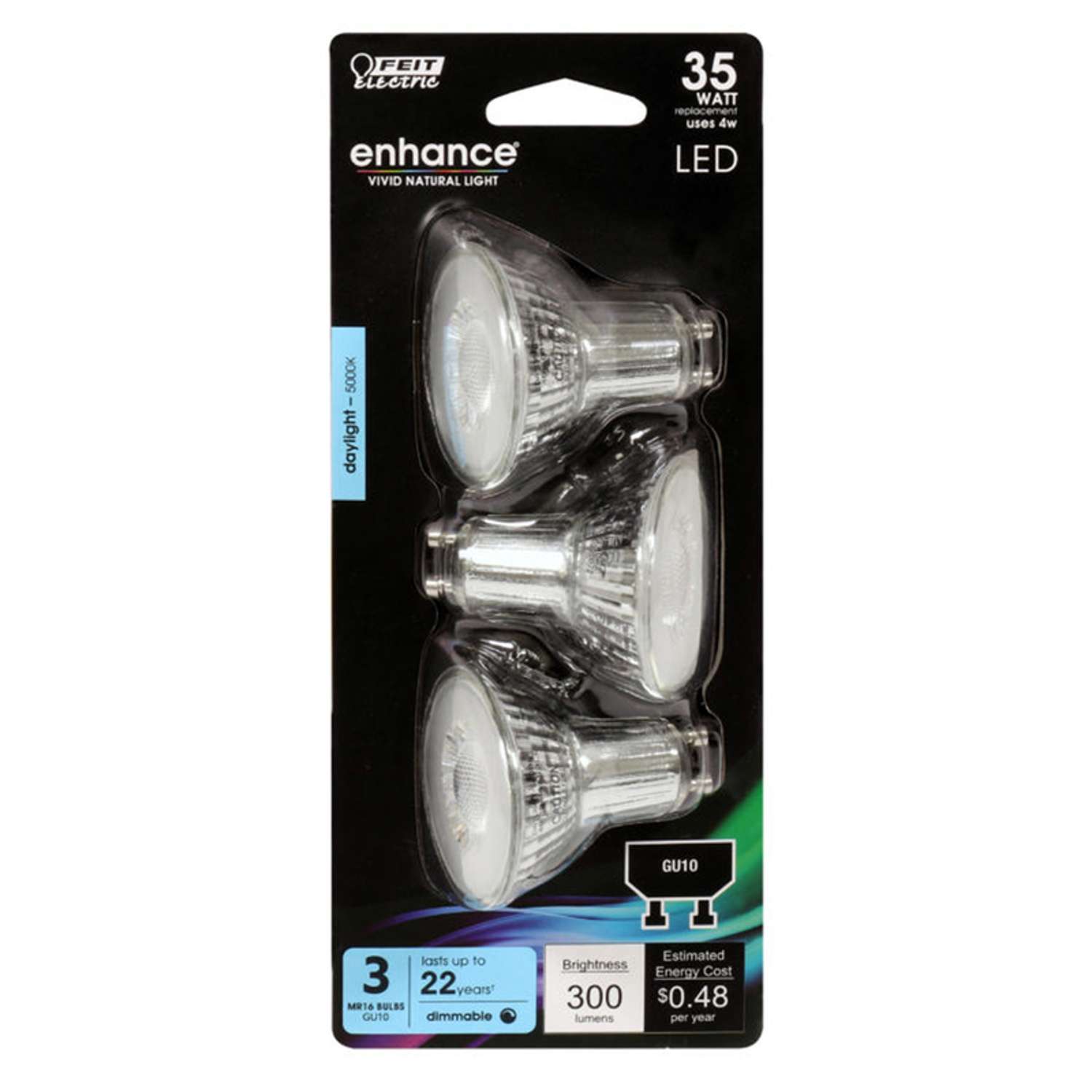 Feit Enhance MR16 GU10 LED Bulb Daylight 35 Watt Equivalence 3 pk - Ace ...