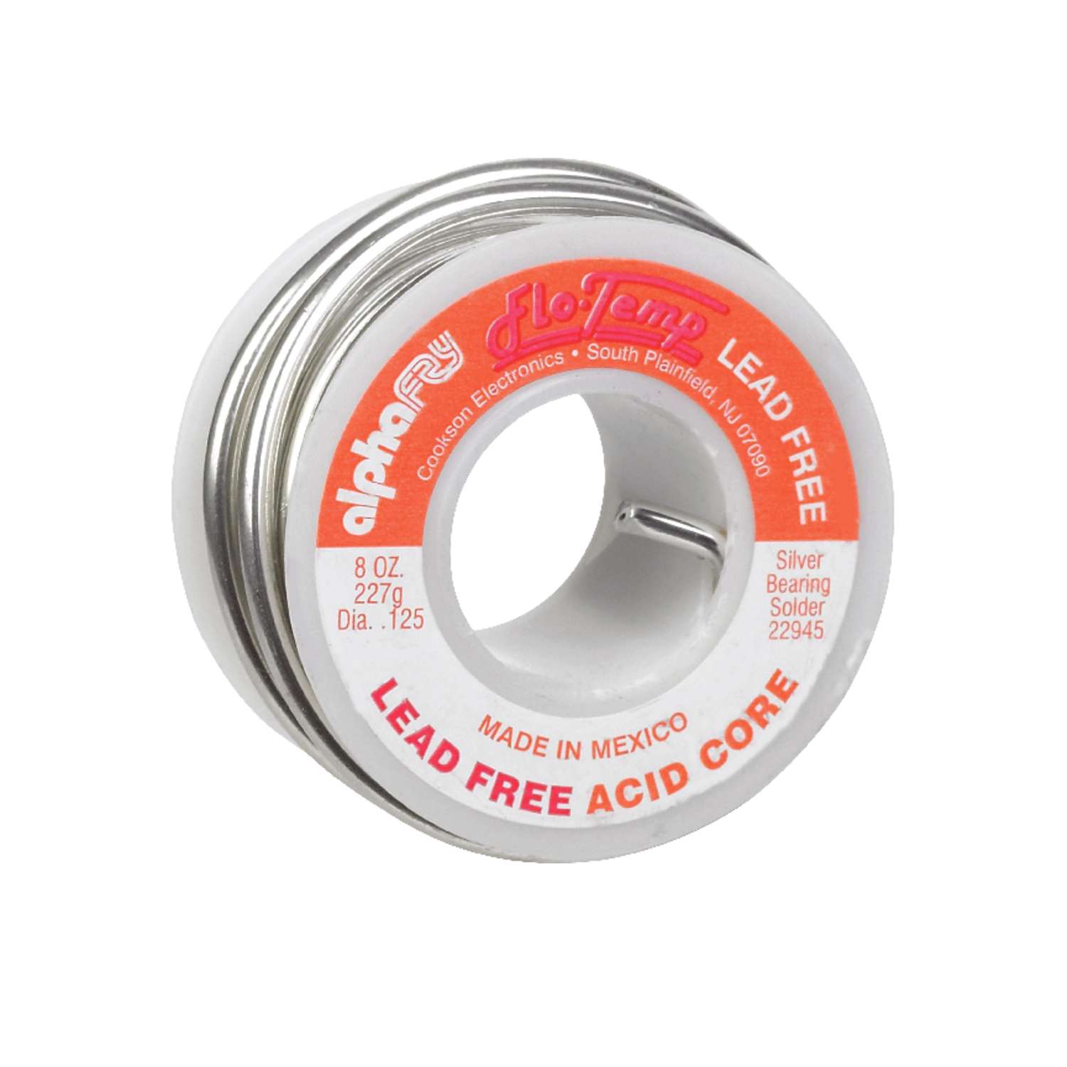 Alpha Fry 8 oz Lead-Free Acid Core Wire Solder 0.125 in. D Silver ...