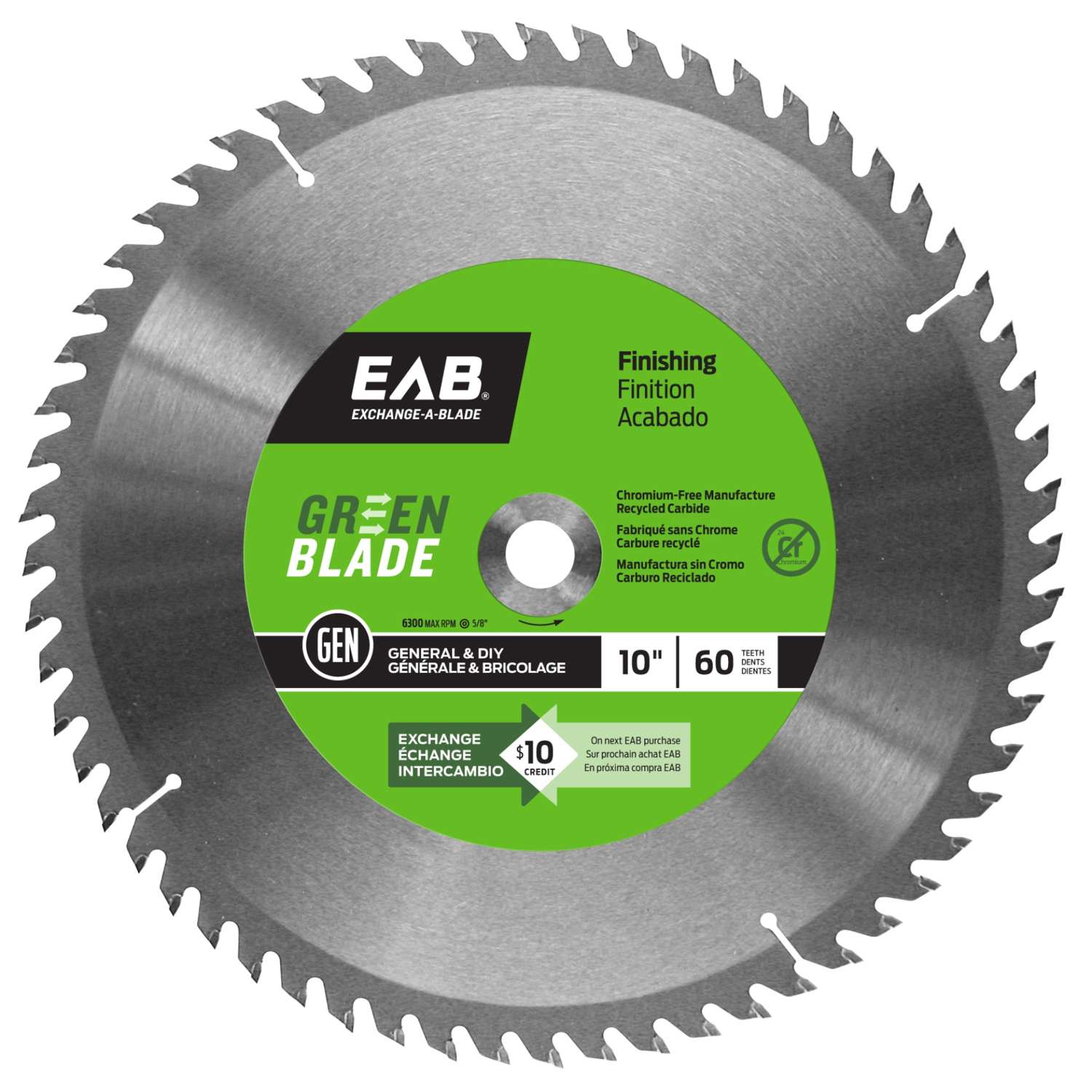 Exchange-A-Blade 10 in. D X 5/8 in. Carbide Saw Blade 60 teeth 1 pk Mfr ...