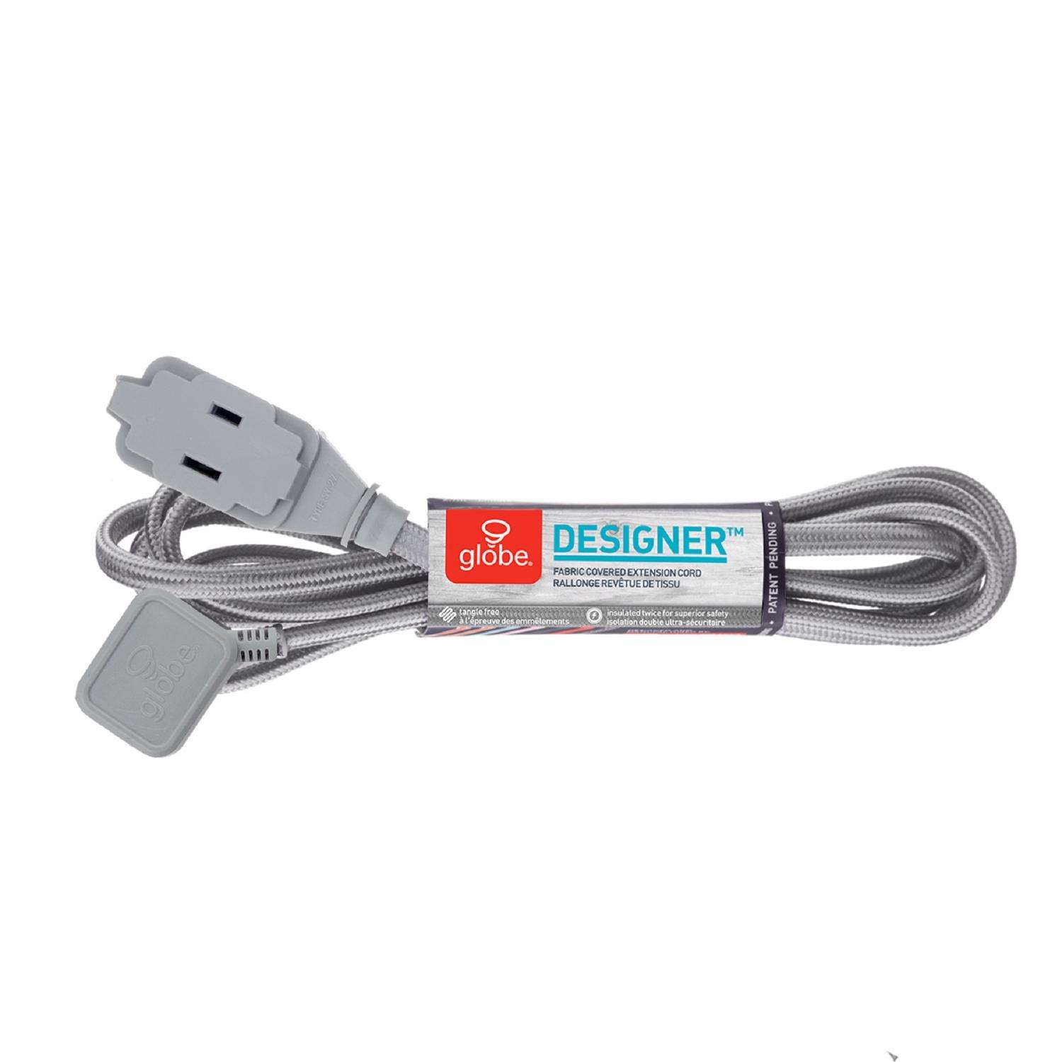 Globe-Electric Designer Indoor 9 ft. L Gray Extension Cord 16/2 - Ace ...