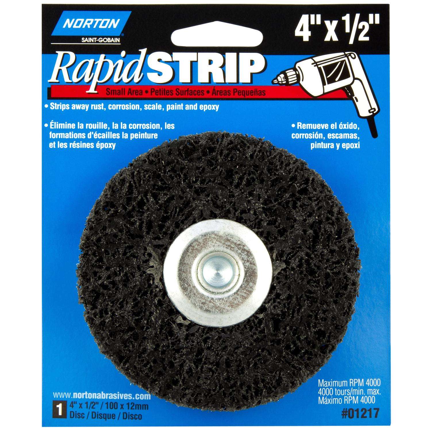 Norton Rapid Strip 4 in. D X 1/2 in. Silicon Carbide Disc Spindle ...