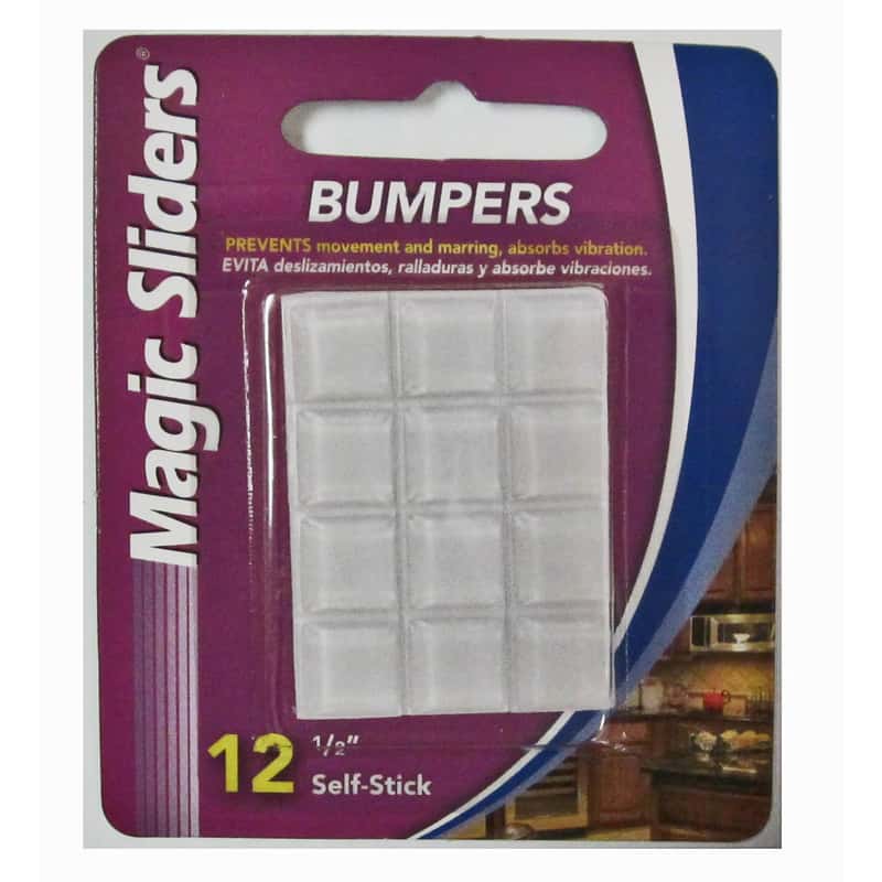 Magic Sliders Rubber Self Adhesive Bumper Pads Clear Square 1/2 in. W X ...