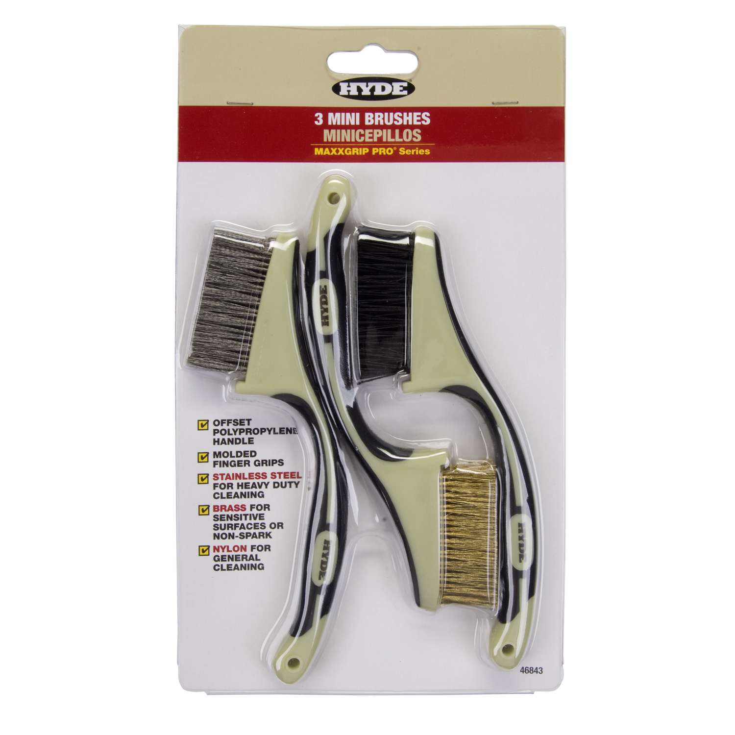 Hyde MAXXGRIP PRO 7.5 in. L Assorted Mini Brush Assortment Set Mfr ...