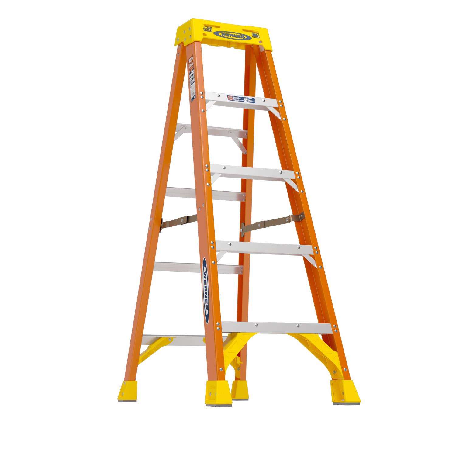 Werner 5 ft. H Fiberglass Step Ladder Type IA 300 lb. capacity - Ace ...