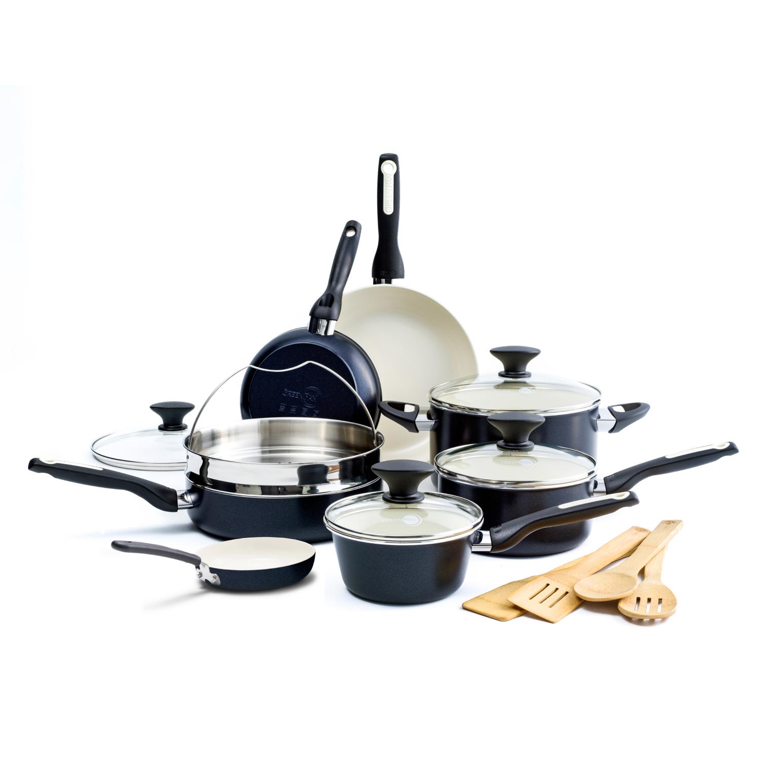 GreenPan RIO Ceramic Cookware Set Black – Sansujyuku