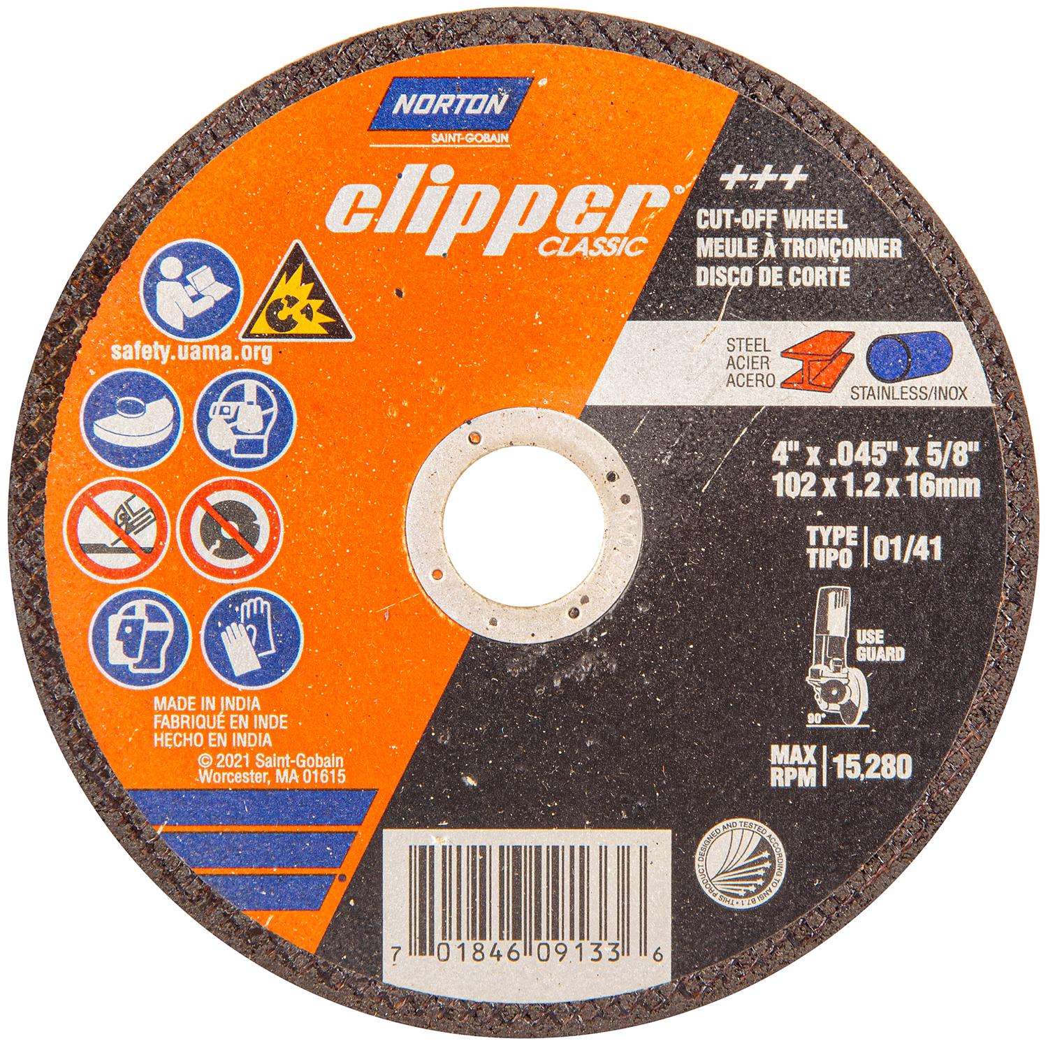 Norton Clipper 4 in. D X 5/8 in. Aluminum Oxide Classic Cut-Off Wheel 1 ...