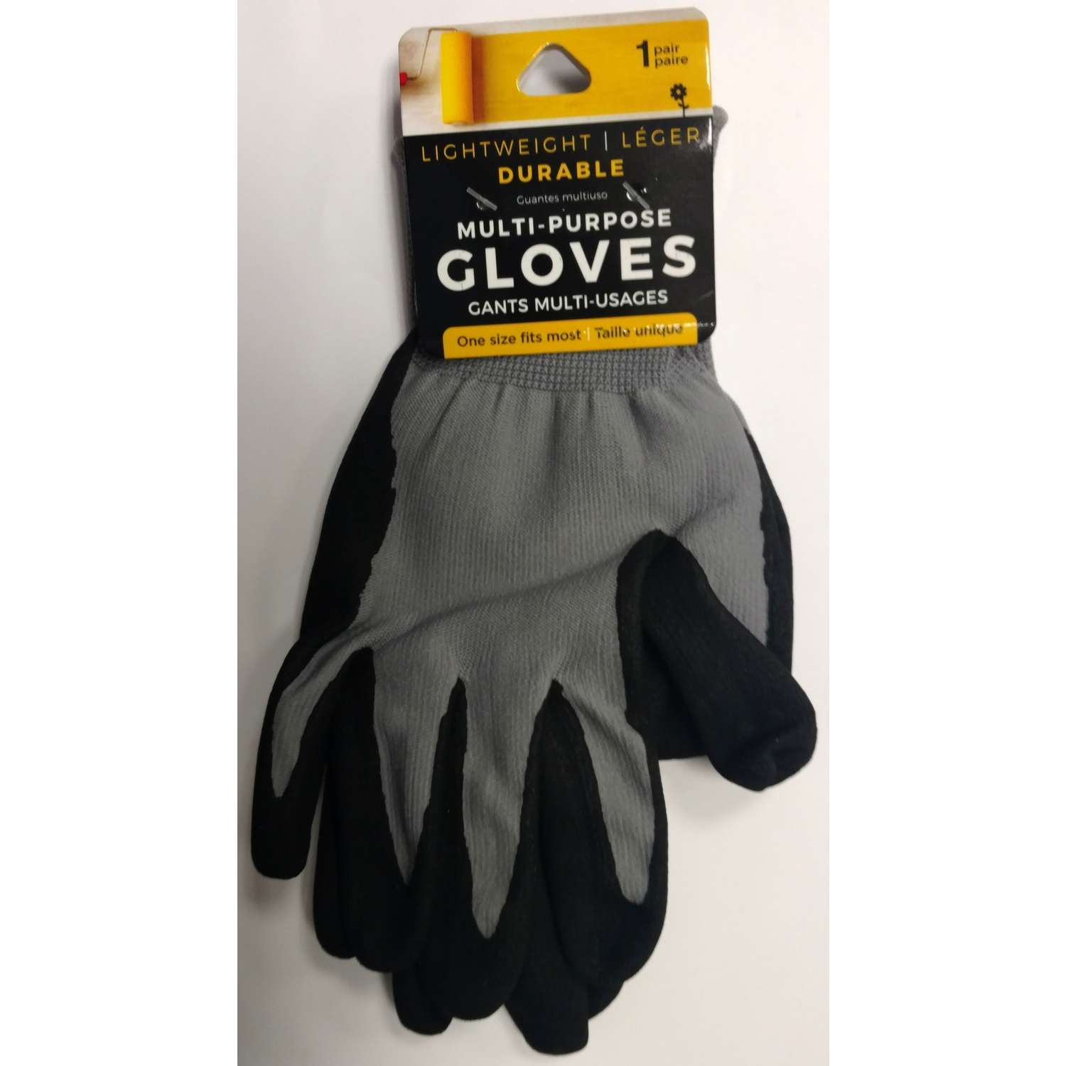 Jacent Indoor/Outdoor Work Gloves Black/Gray One Size Fits All 1 pk ...