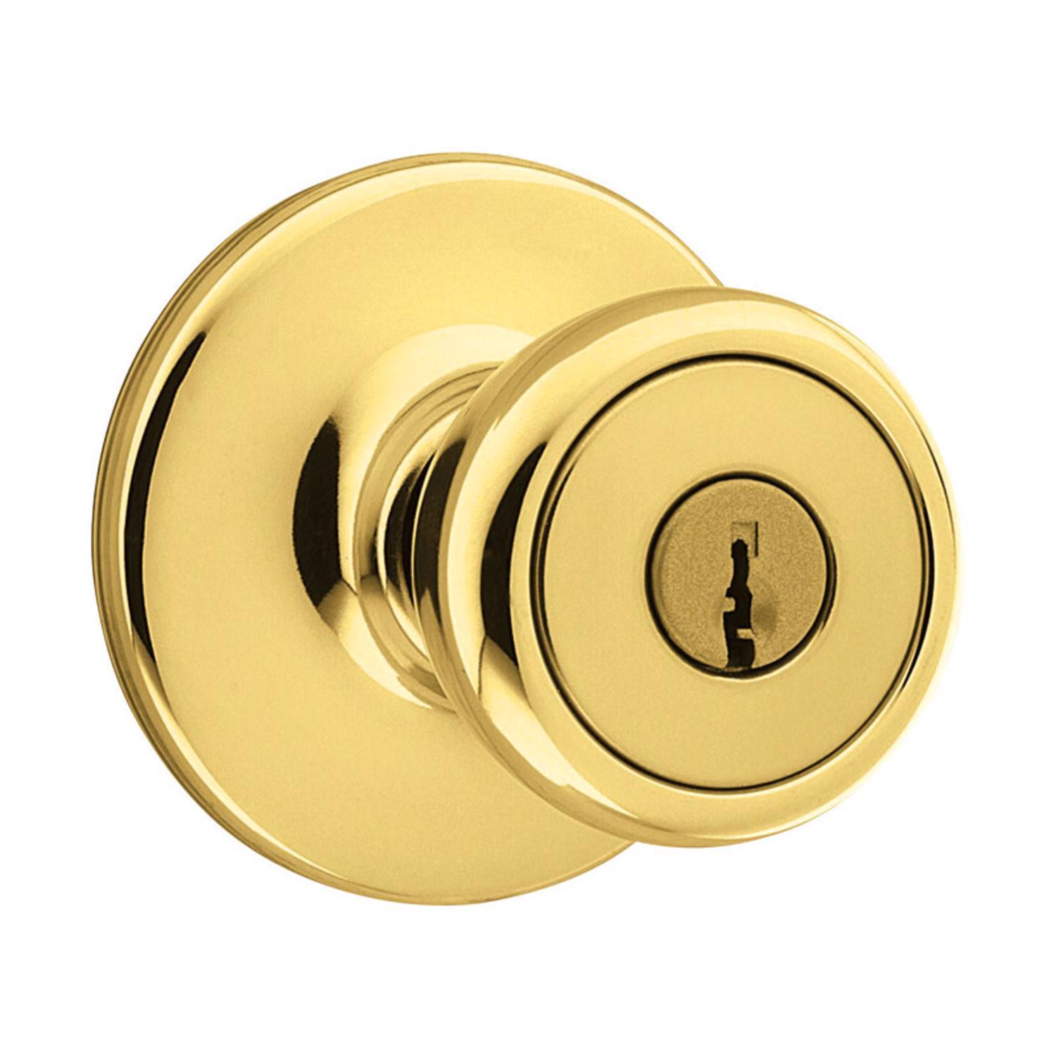 Kwikset Tylo Polished Brass Entry Door Knob 1-3/4 in. Mfr# 94002-828 ...