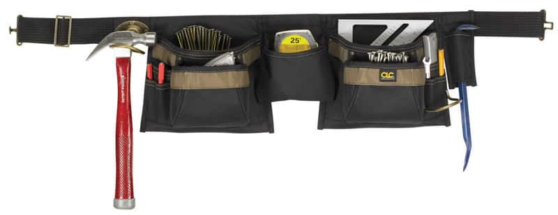 CLC Heavy Duty 12 pocket Nylon Apron Black/Brown 1 pk - Ace Hardware