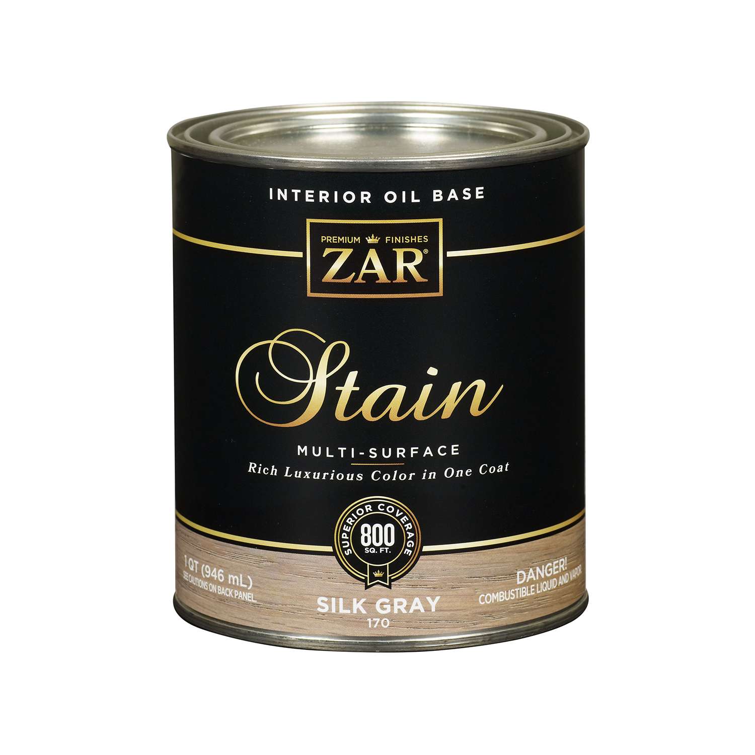 Zar Solid Satin Silk Gray Oil-Based Wood Stain 1 quart (US) - Ace Hardware