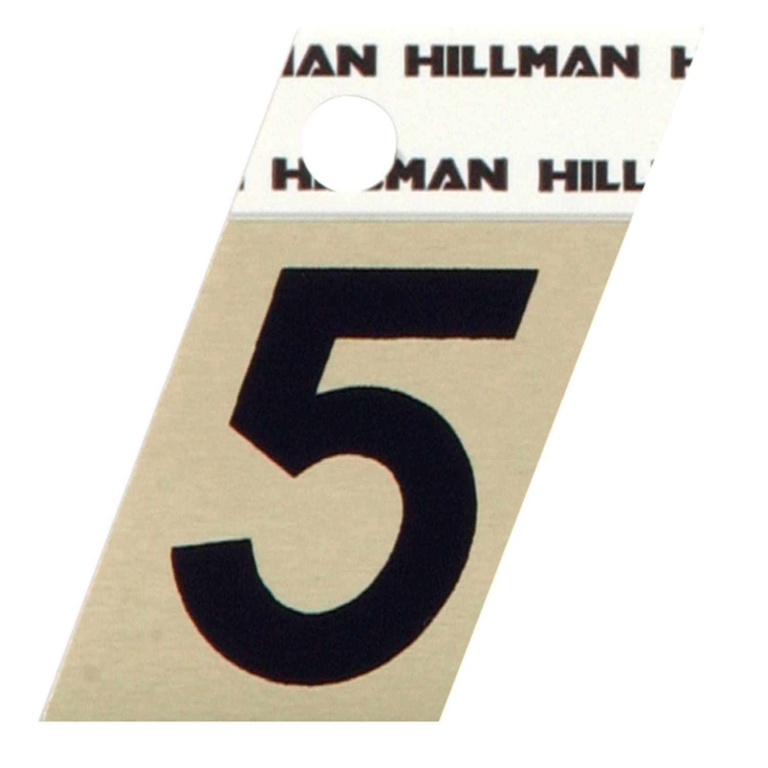 Hillman 1.5 in. Reflective Black Aluminum Self-Adhesive Number 5 1 pc ...