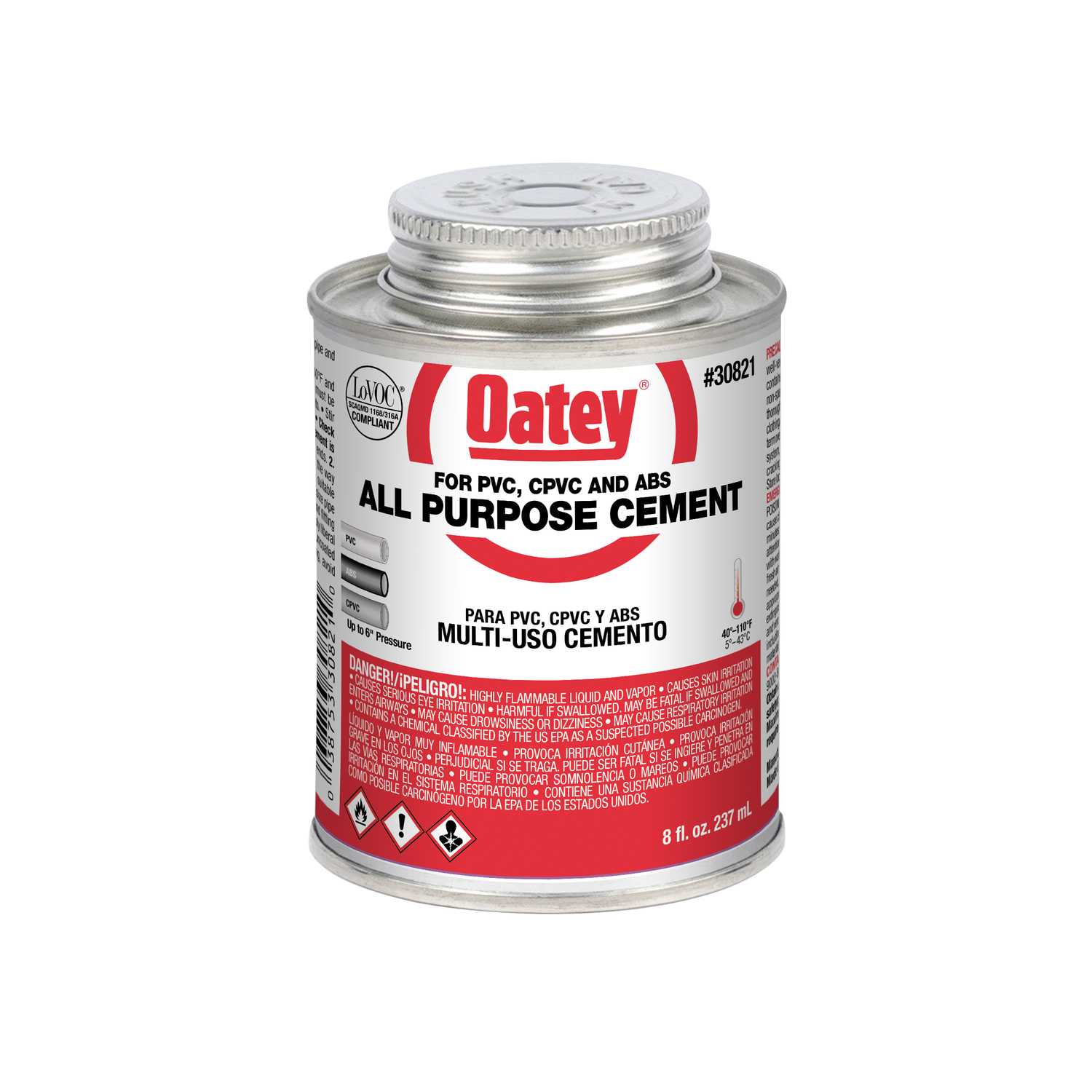Oatey All-Purpose Cement For CPVC/PVC Clear 8 oz. - Ace Hardware