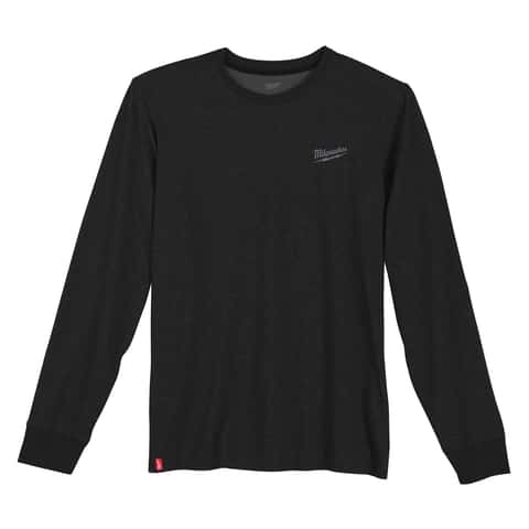 Milwaukee XL Long Sleeve Men's Round Neck Black Hybrid Work Tee Shirt ...
