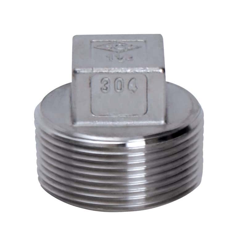 Smith-Cooper 1 in. MPT X 1 in. D MPT Stainless Steel Square Head Plug ...